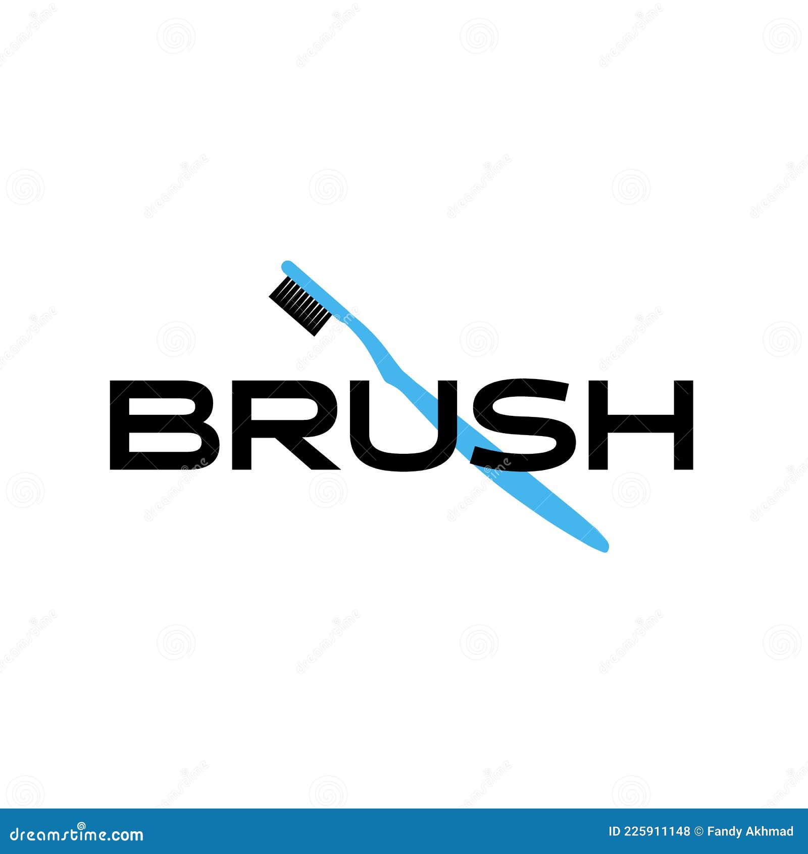 Toothbrush Lettering Typography Logo Design Vector Illustration Stock ...