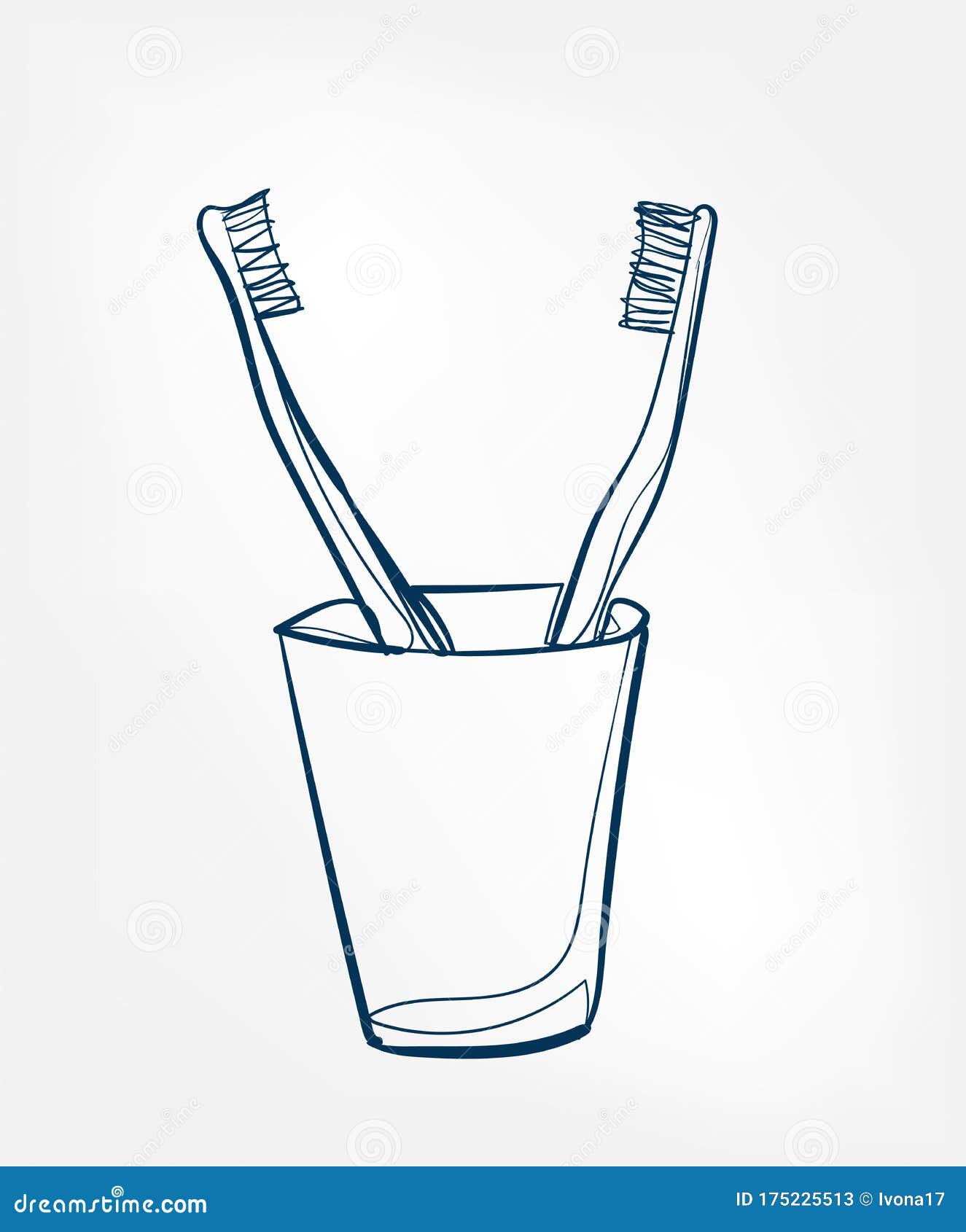 Toothbrush Line Vector Clip Art Isolated Cosmetics Stock Illustration ...