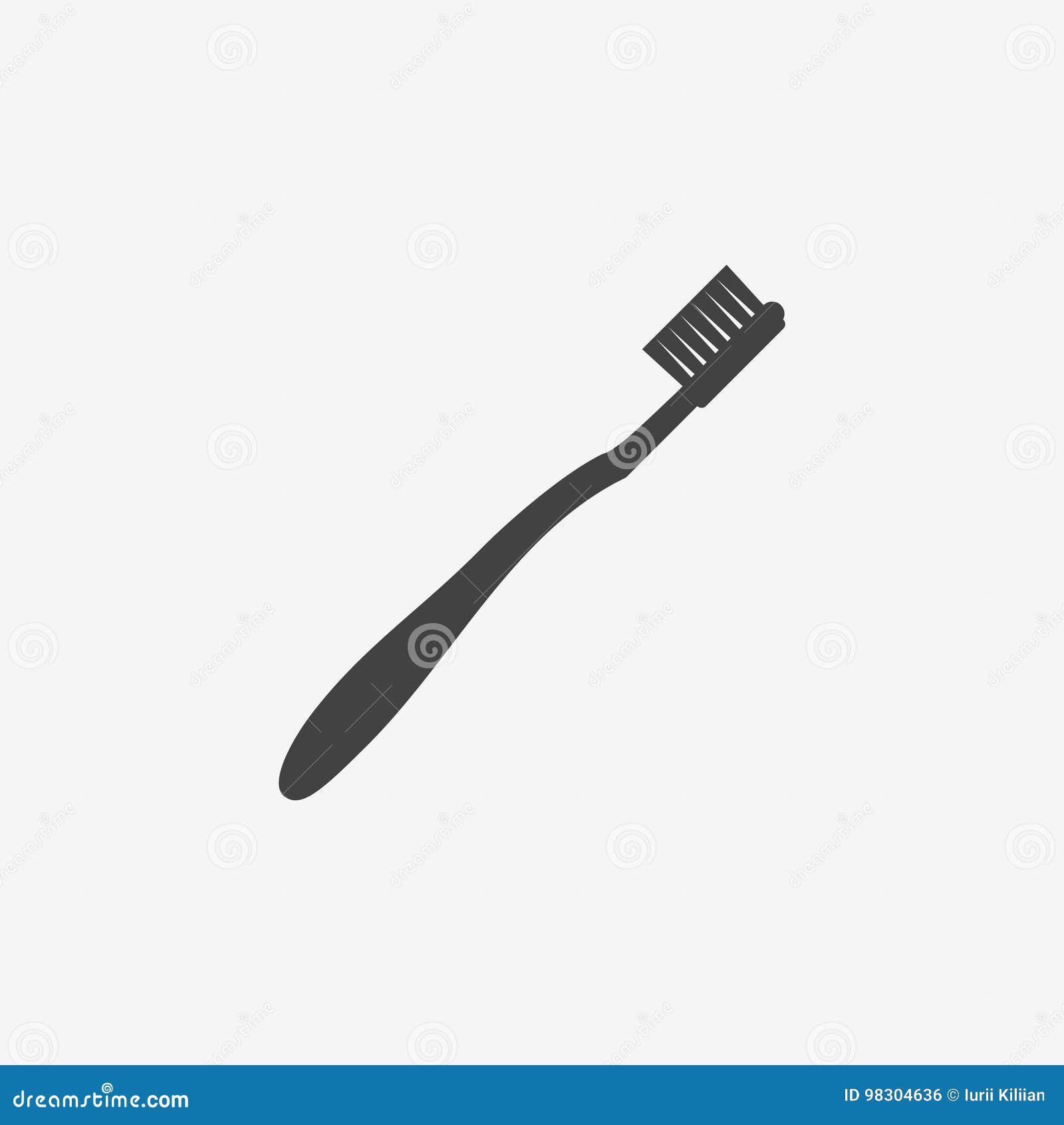 Toothbrush Monochrome Icon. Vector Illustration. Stock Vector ...