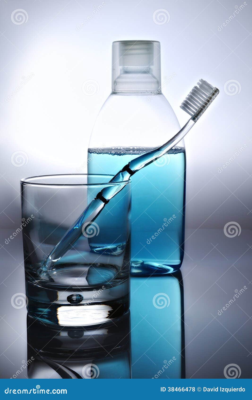 Toothbrush, Mouthwash and Glass Stock Photo - Image of caries, mouth ...