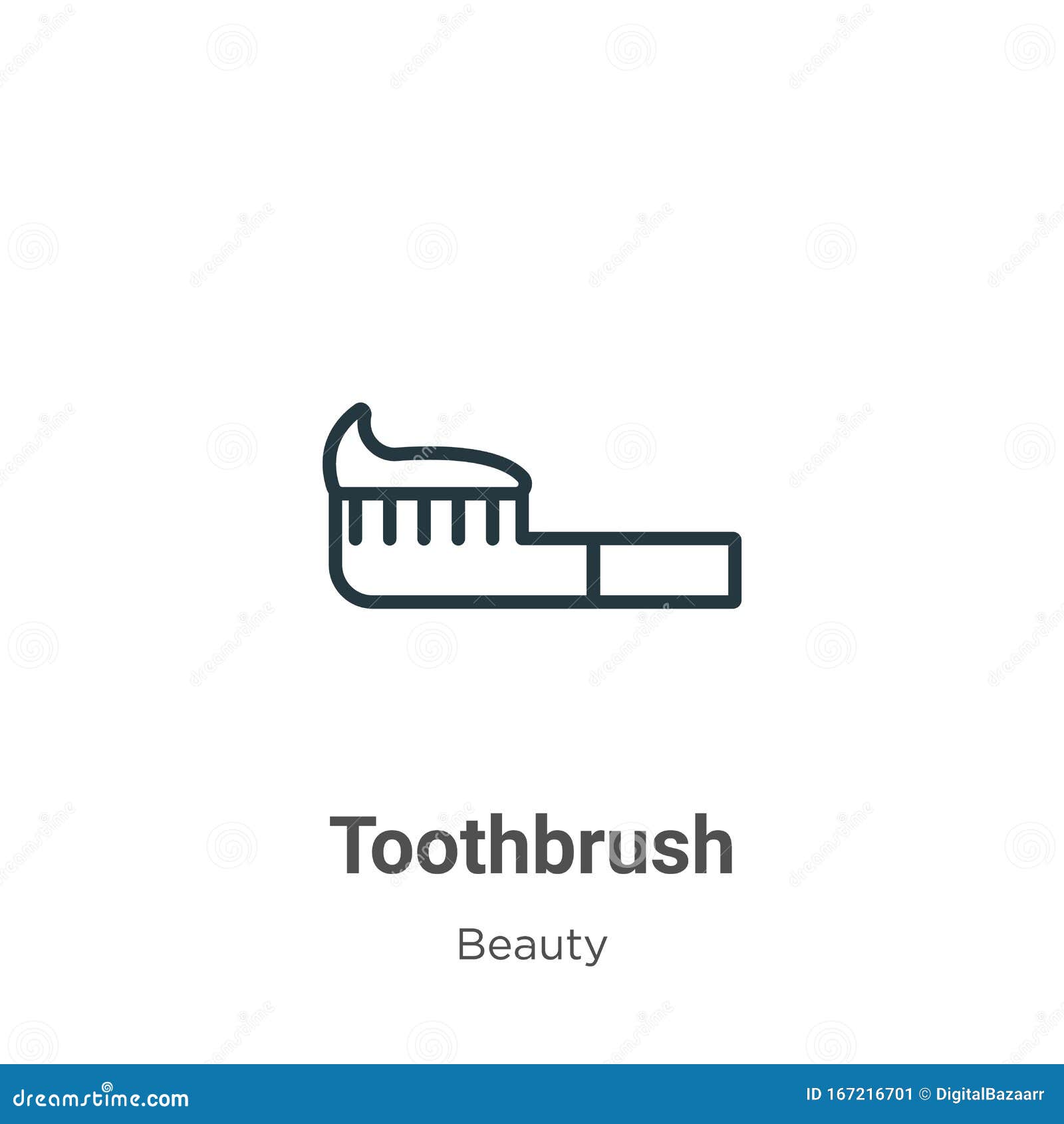 Toothbrush Outline Vector Icon. Thin Line Black Toothbrush Icon, Flat ...
