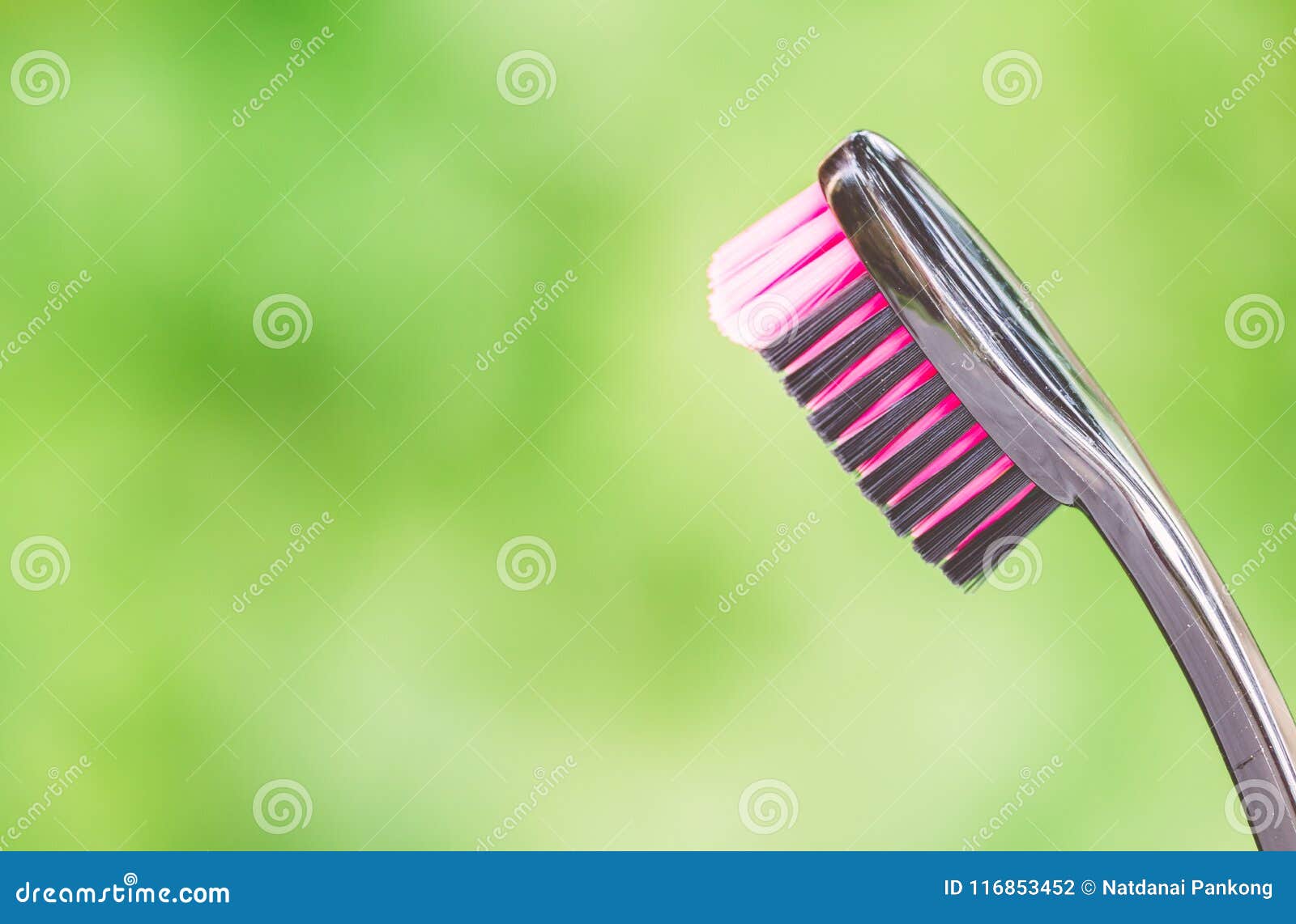 Toothbrush Over Green Nature Background Stock Photo - Image of health ...
