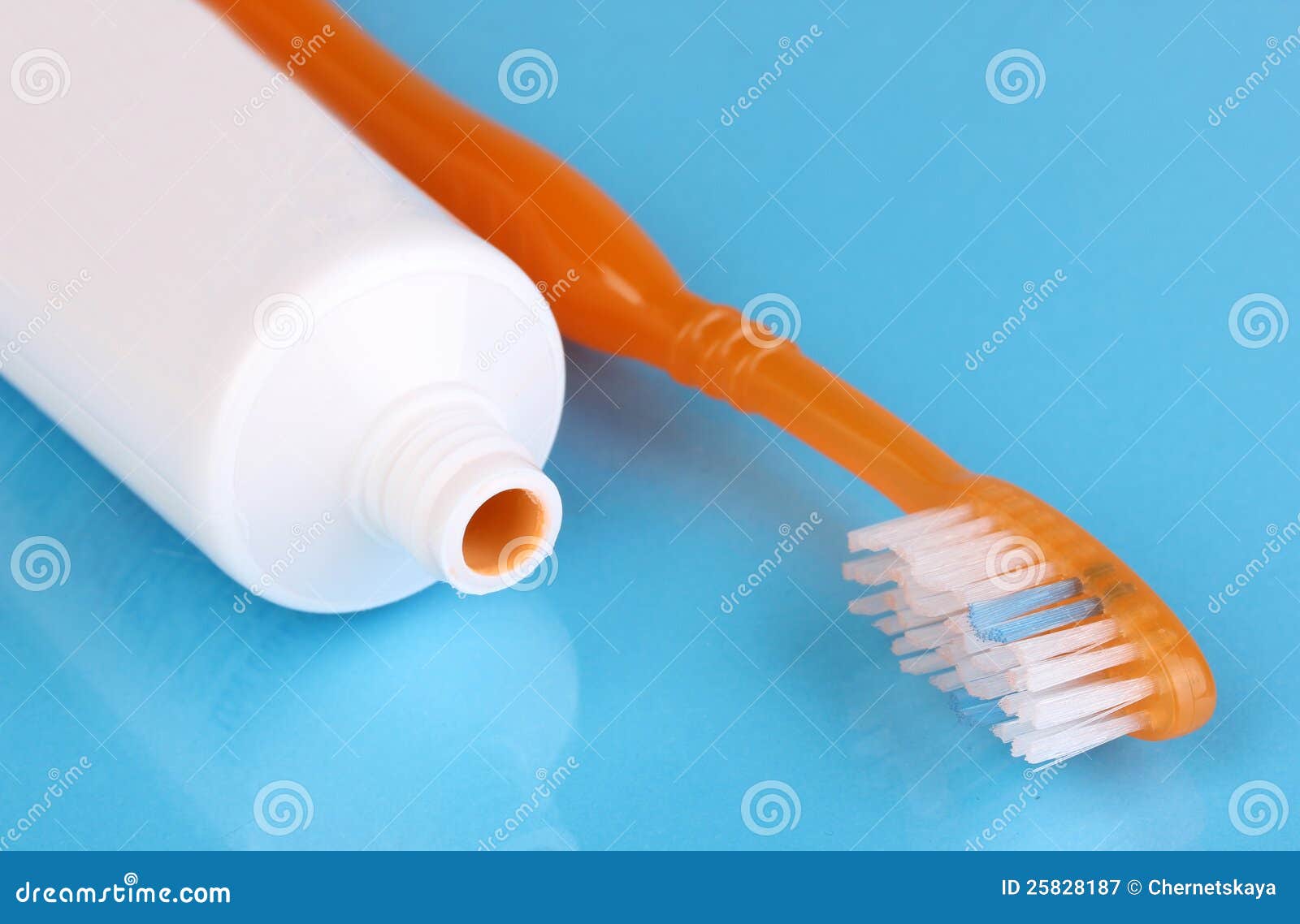Toothbrush and paste stock image. Image of orange, lifestyle - 25828187