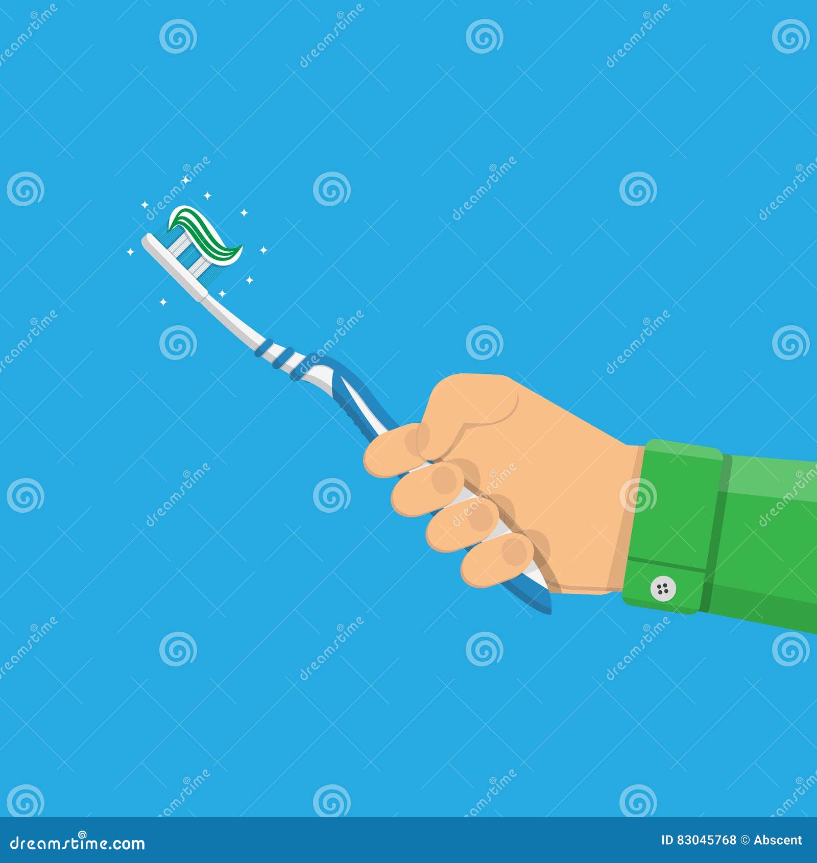 Toothbrush with Paste in Hand Stock Vector - Illustration of clip ...