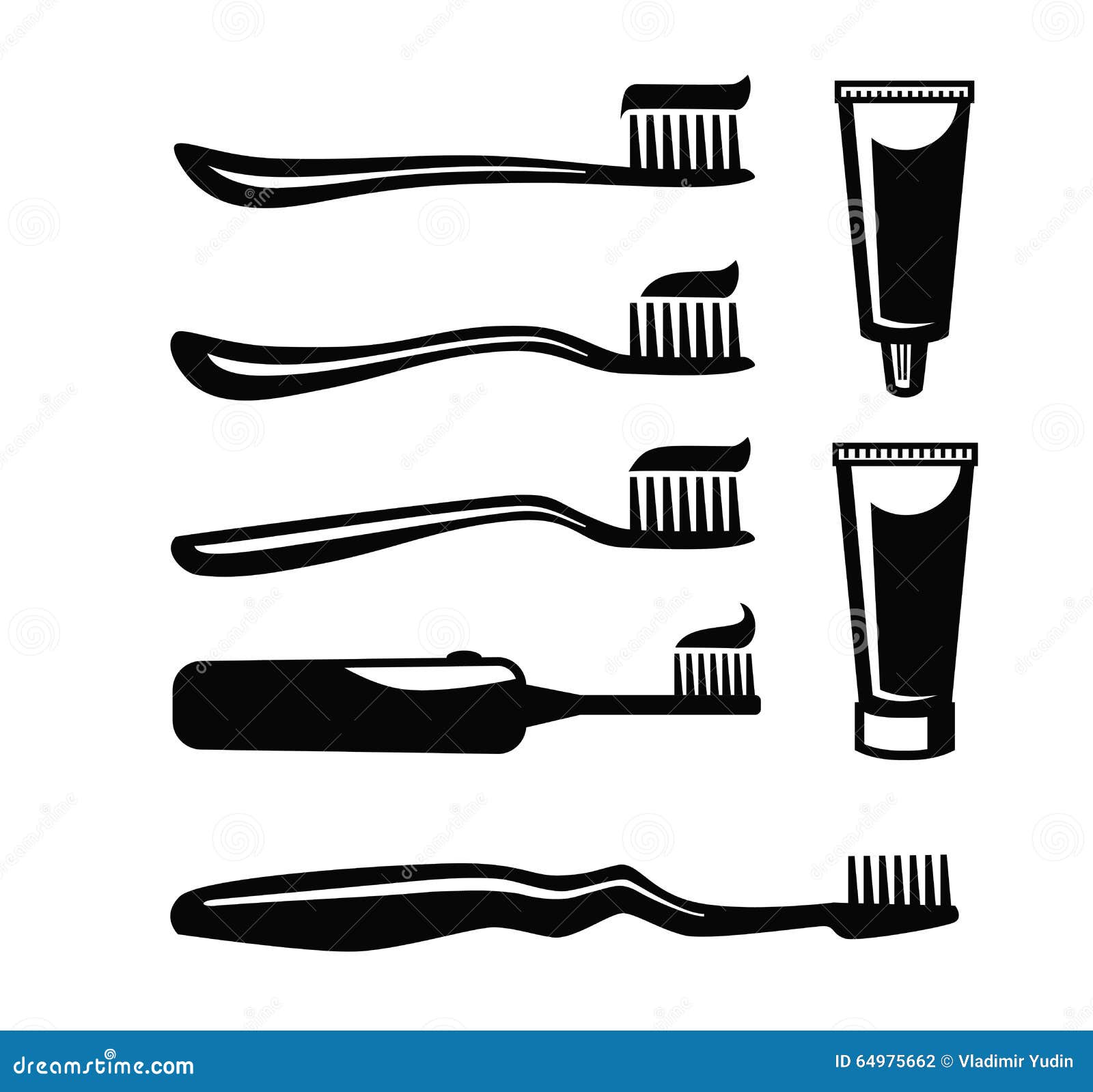 Toothbrush With Paste Vector Stock Vector - Image: 64975662