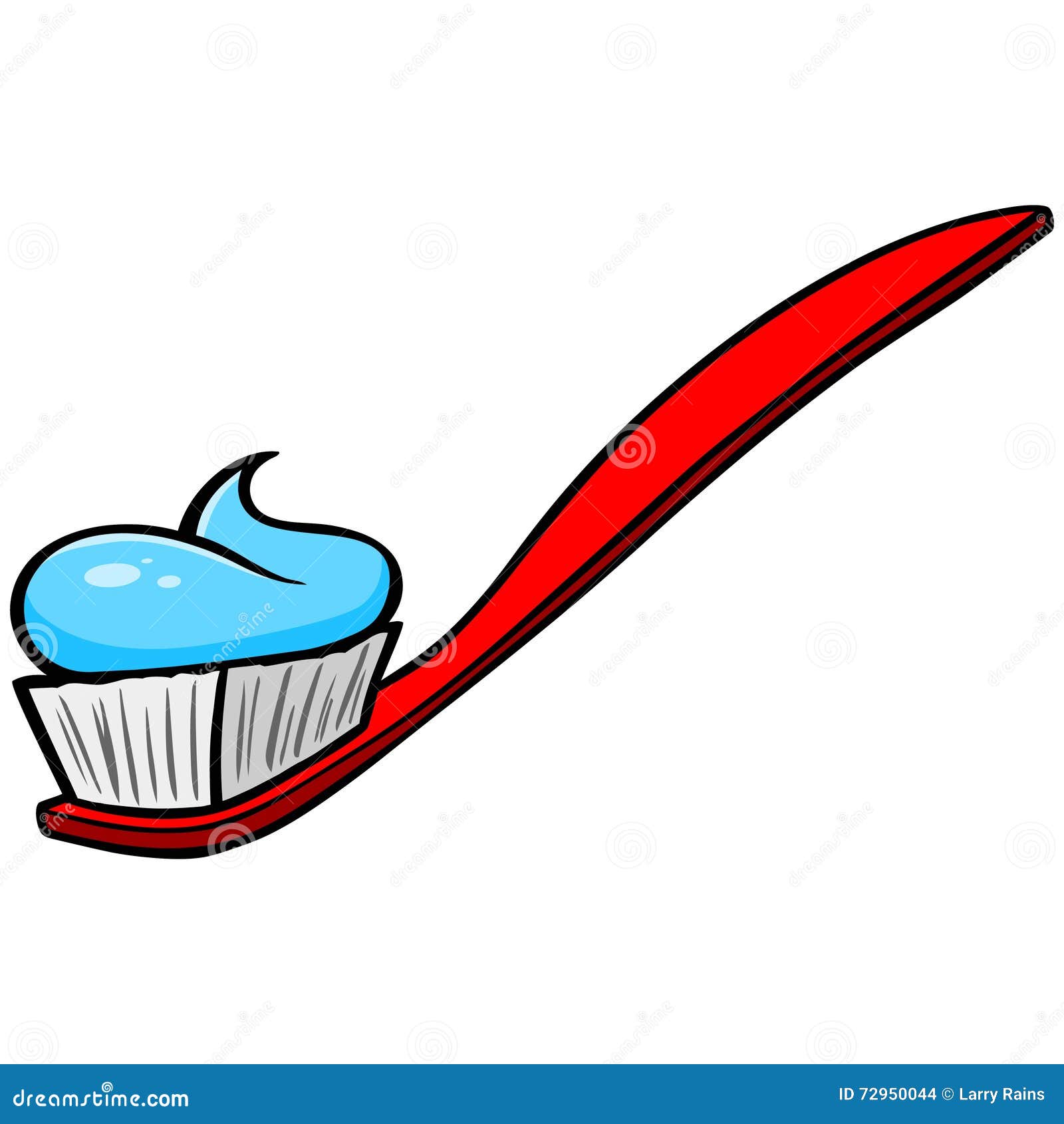 Toothbrush with Paste stock vector. Illustration of toothbrush - 72950044