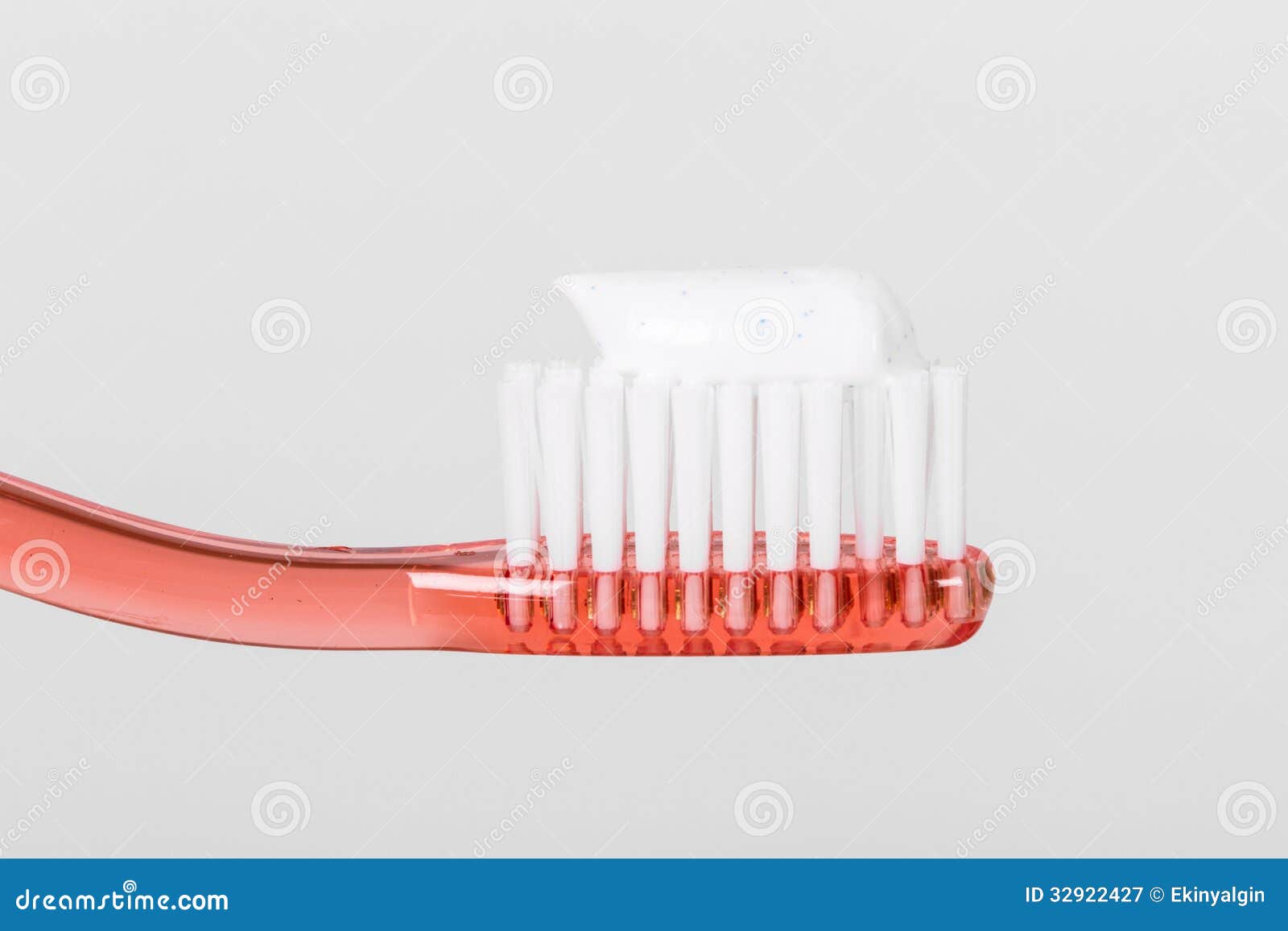 Toothbrush with Red Plastic Body Stock Image - Image of plastic, care ...