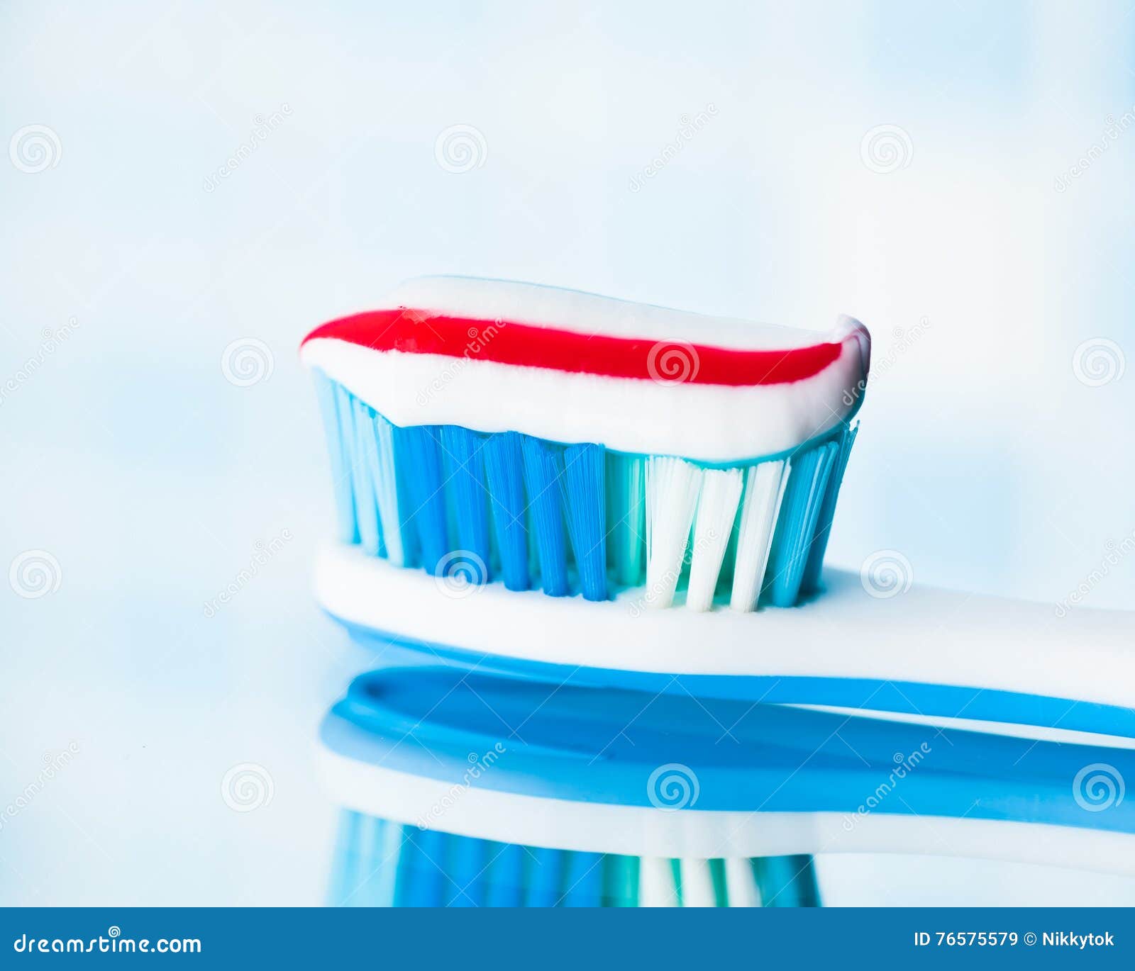 Toothbrush with Red Stripe Toothpaste Stock Image - Image of checked ...