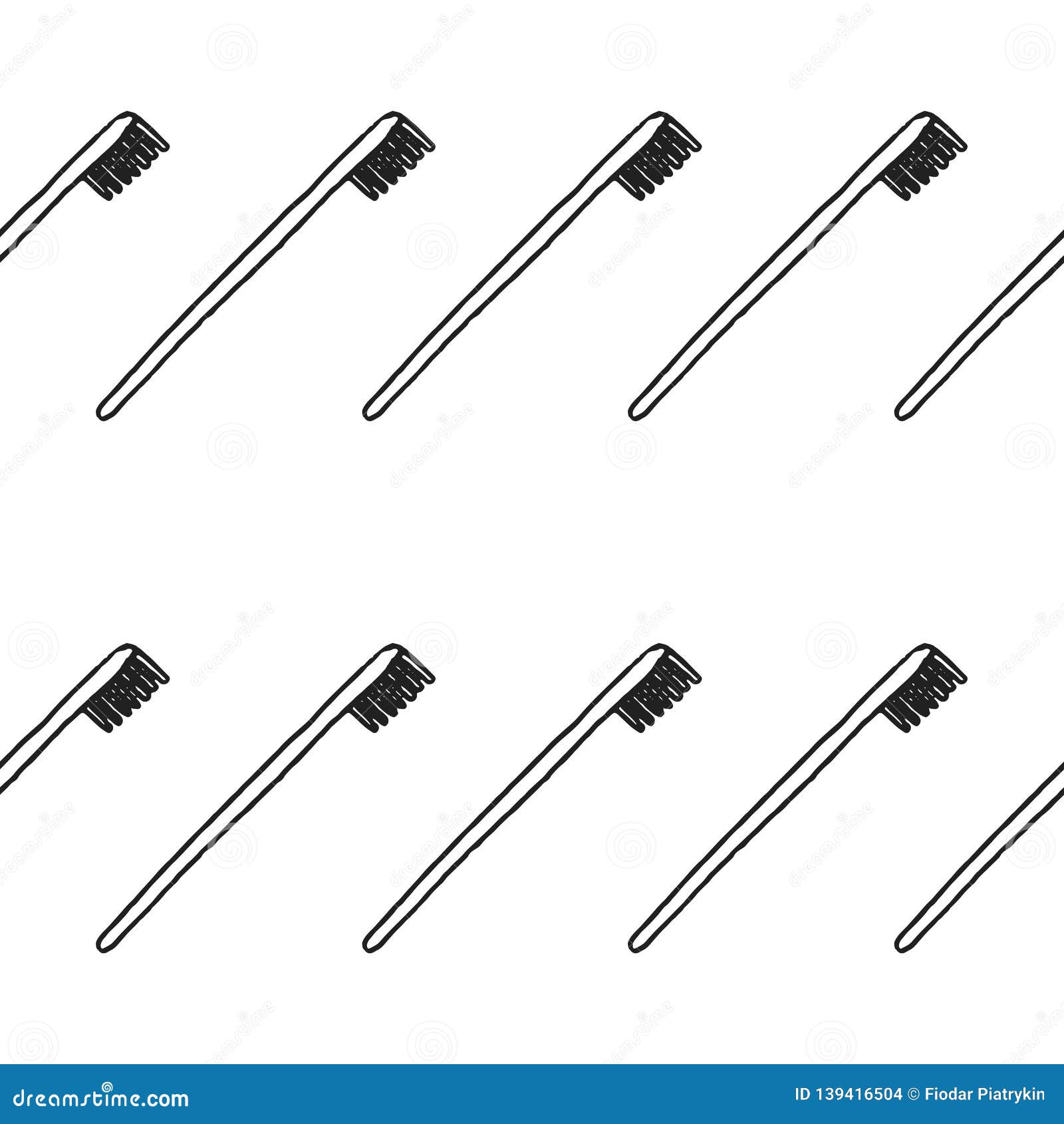 Toothbrush Seamless Pattern Isolated on White Background Stock Vector ...