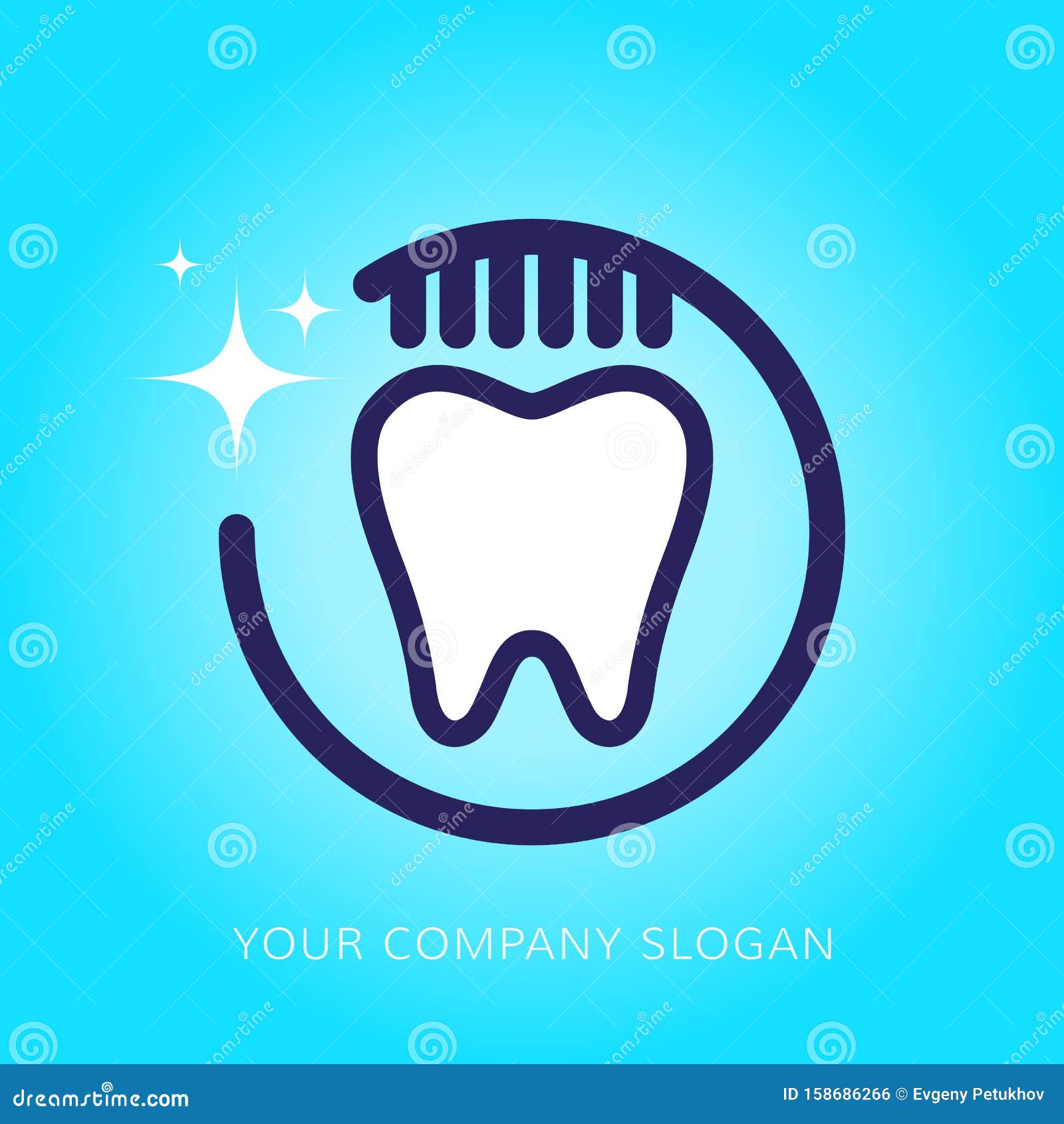 Toothbrush and Shiny Tooth. Logo Design Stock Vector - Illustration of ...