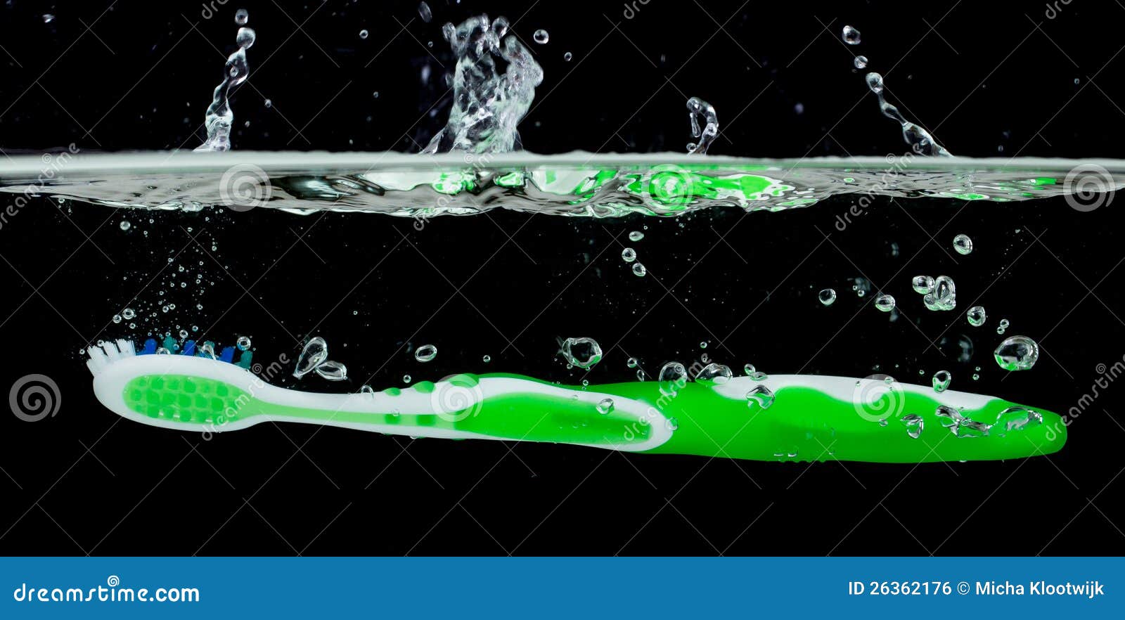 Toothbrush with Splashing Water Stock Photo - Image of smell, damp ...