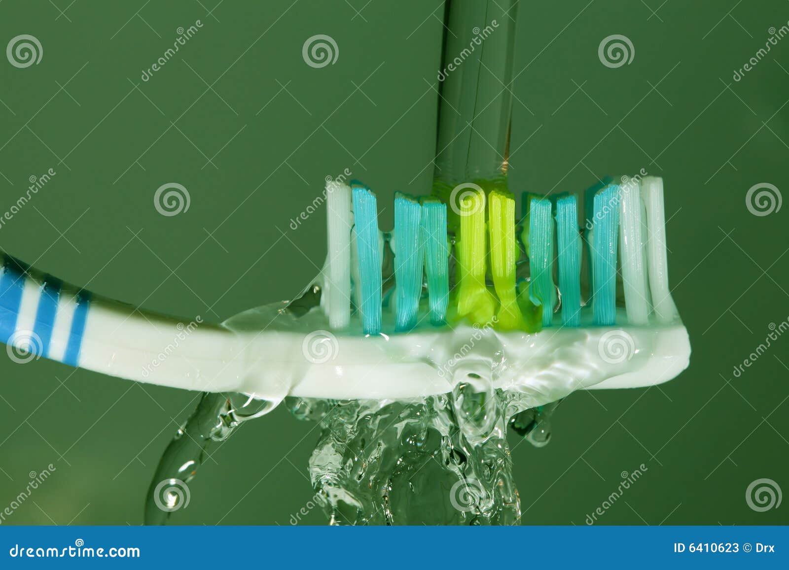 Toothbrush with Splashing Water Stock Image - Image of concept, health ...