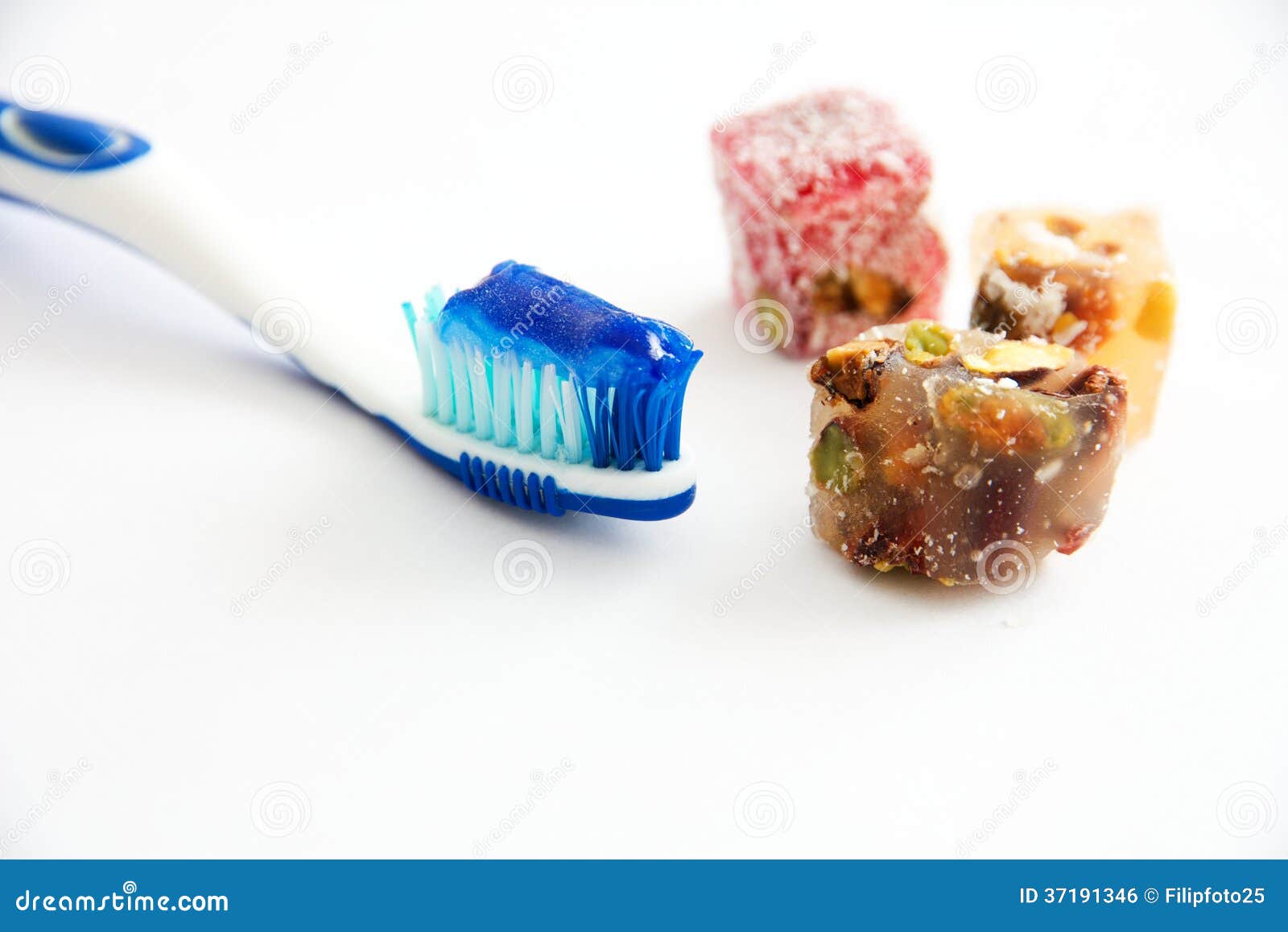 Toothbrush and sweets stock photo. Image of bathroom - 37191346