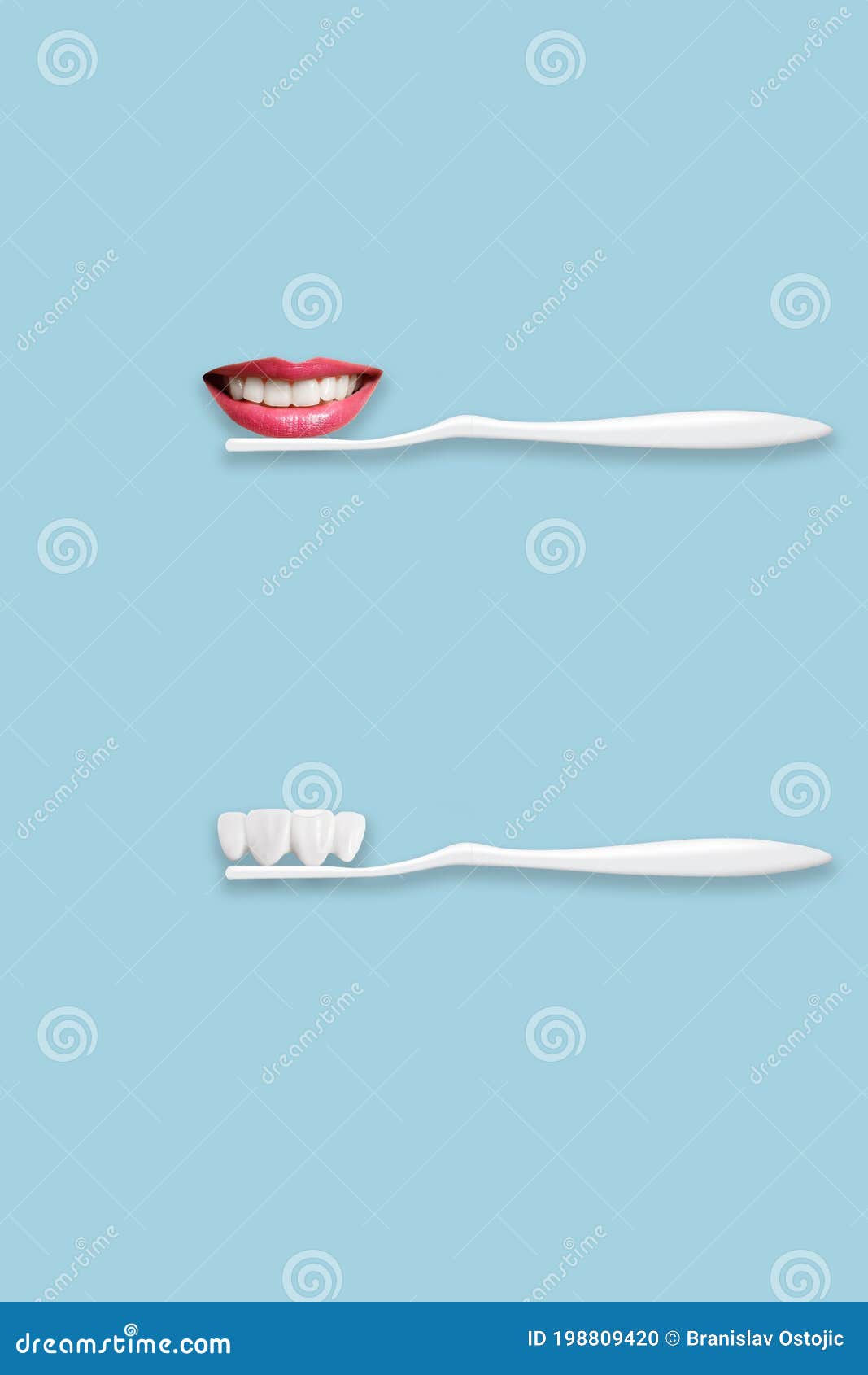 Toothbrush with Teeth and a Beautiful Smile Conceptual Minimal Creative ...