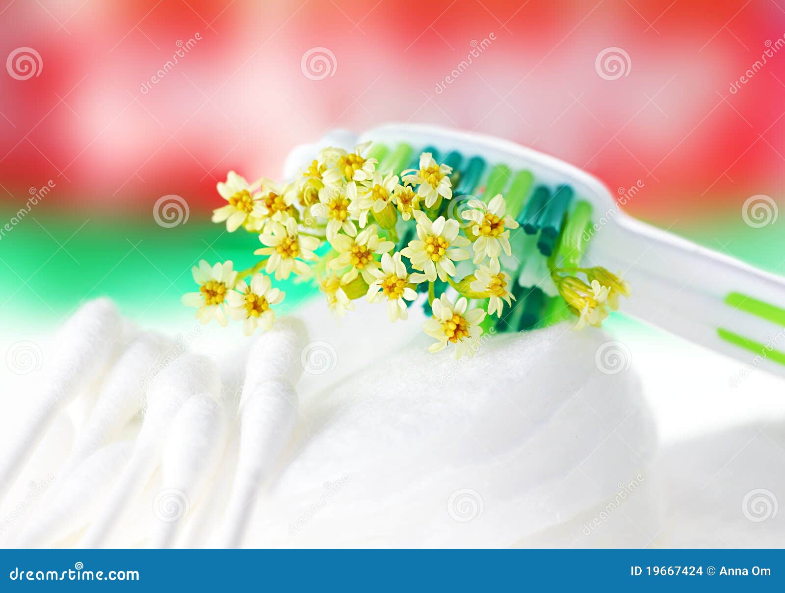 Toothbrush with Tiny Flowers Stock Photo - Image of floral, fresh: 19667424