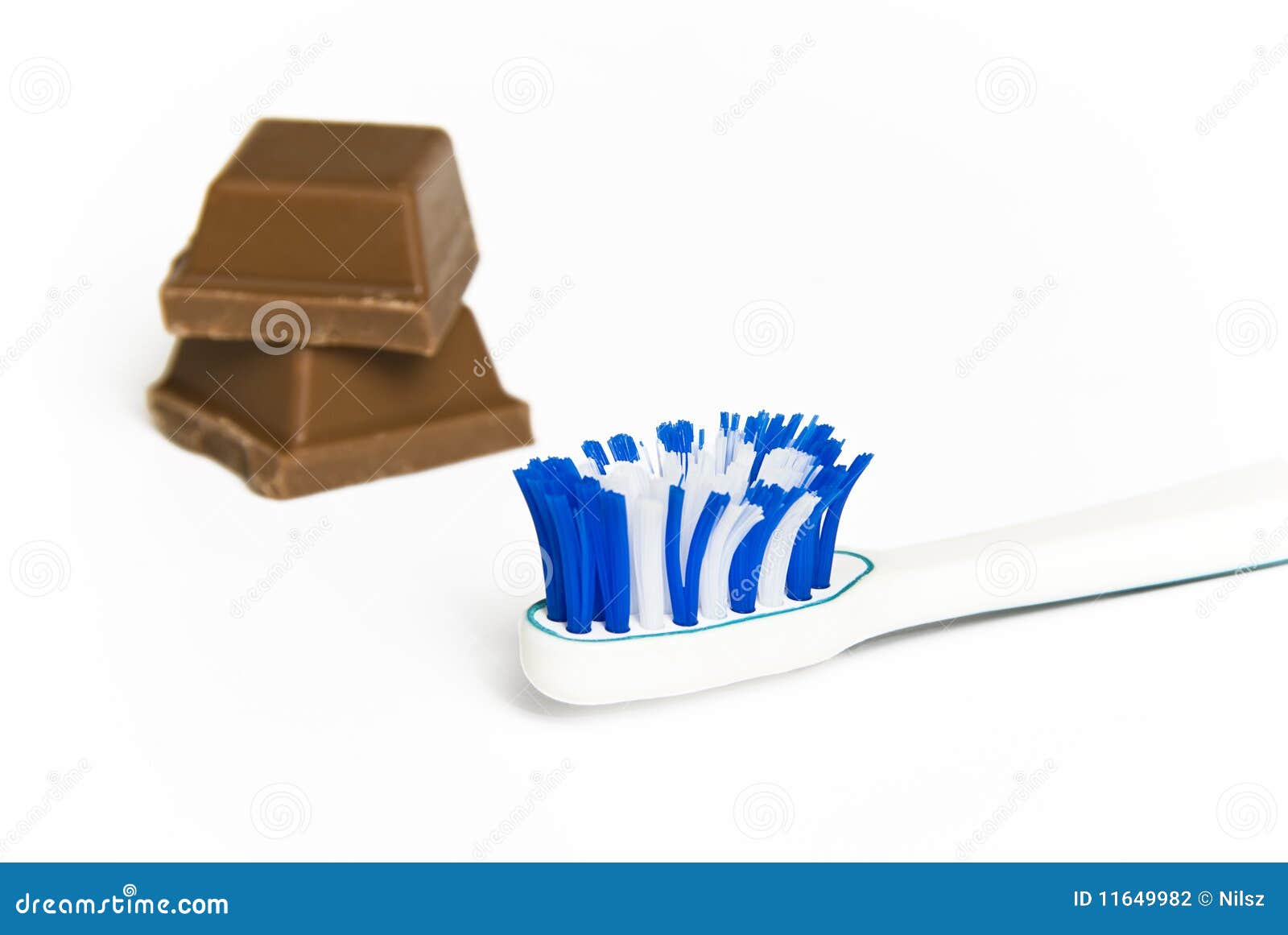 Toothbrush Together with Sweet Chocolate Stock Photo - Image of ...