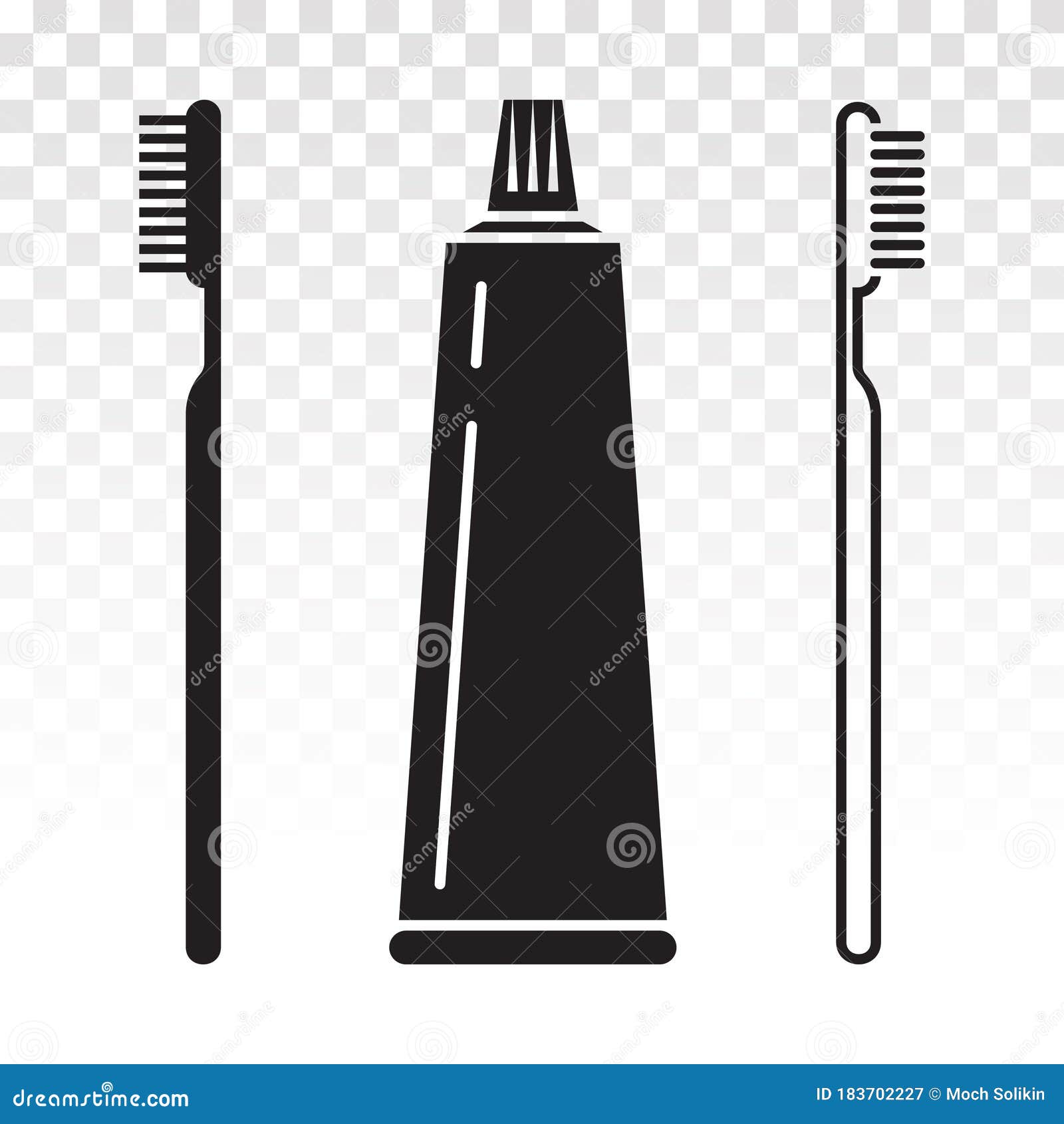 Toothbrush / Tooth Brush and Toothpaste Flat Vector Icon for Apps or ...