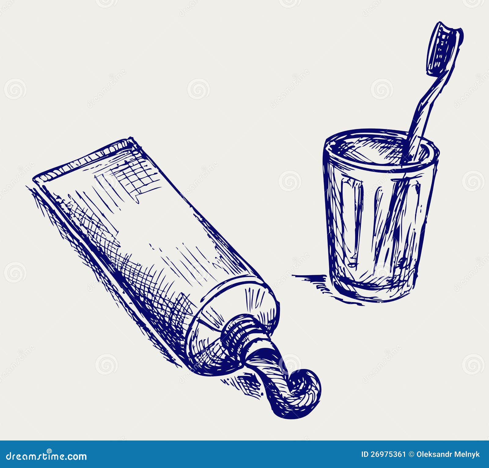 Toothbrush And Toothpaste Drawing