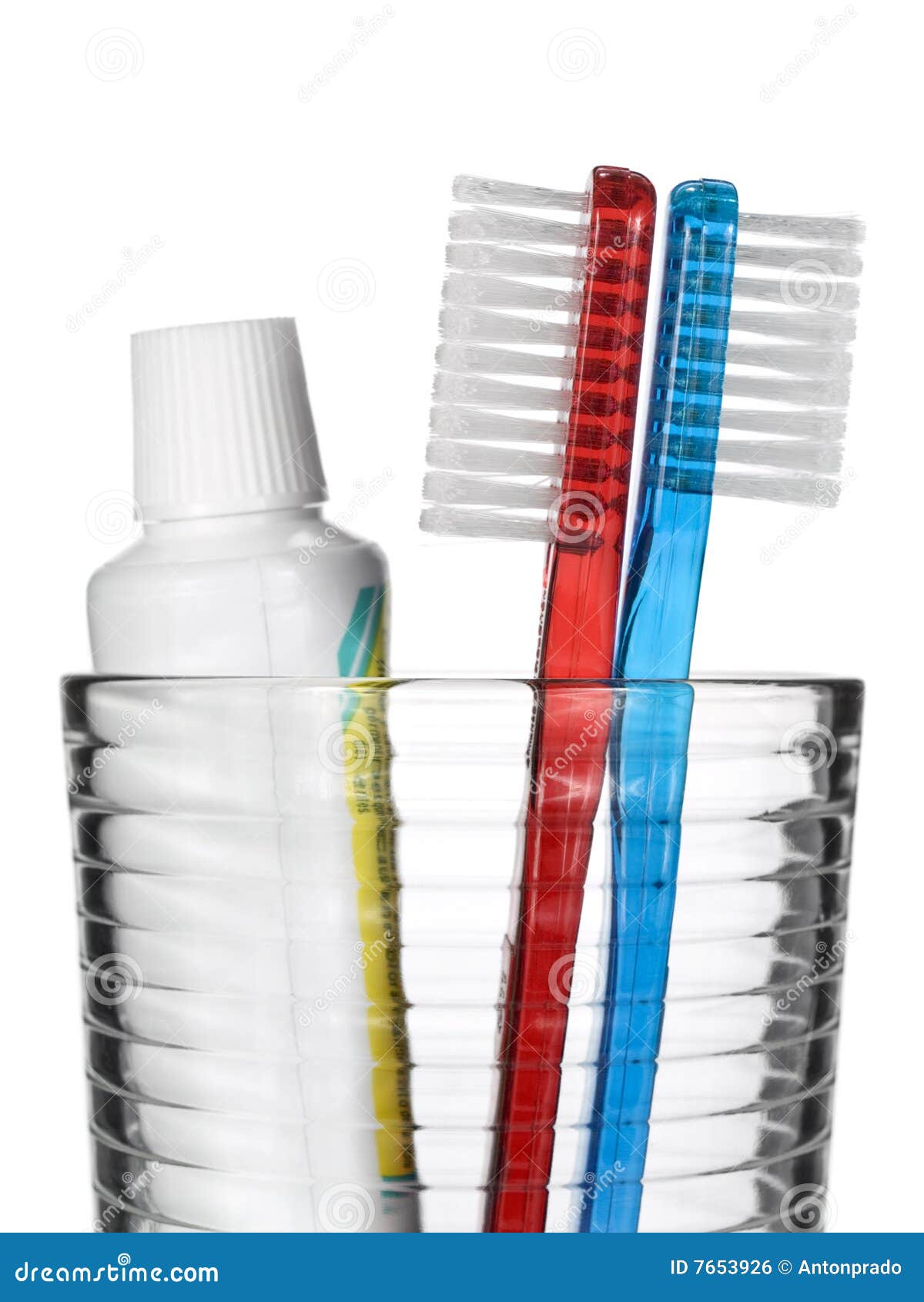 Toothbrush and toothpaste stock photo. Image of glass - 7653926