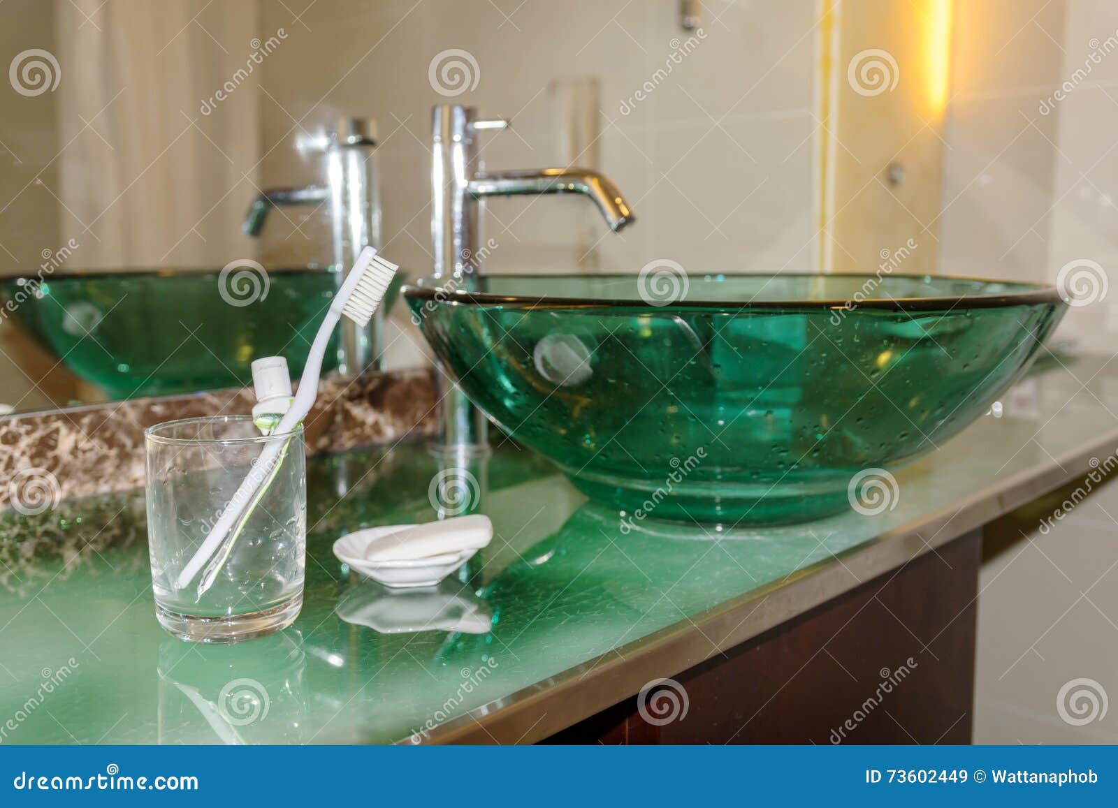 Toothbrush and Toothpaste in a Glass. Stock Image - Image of medical ...