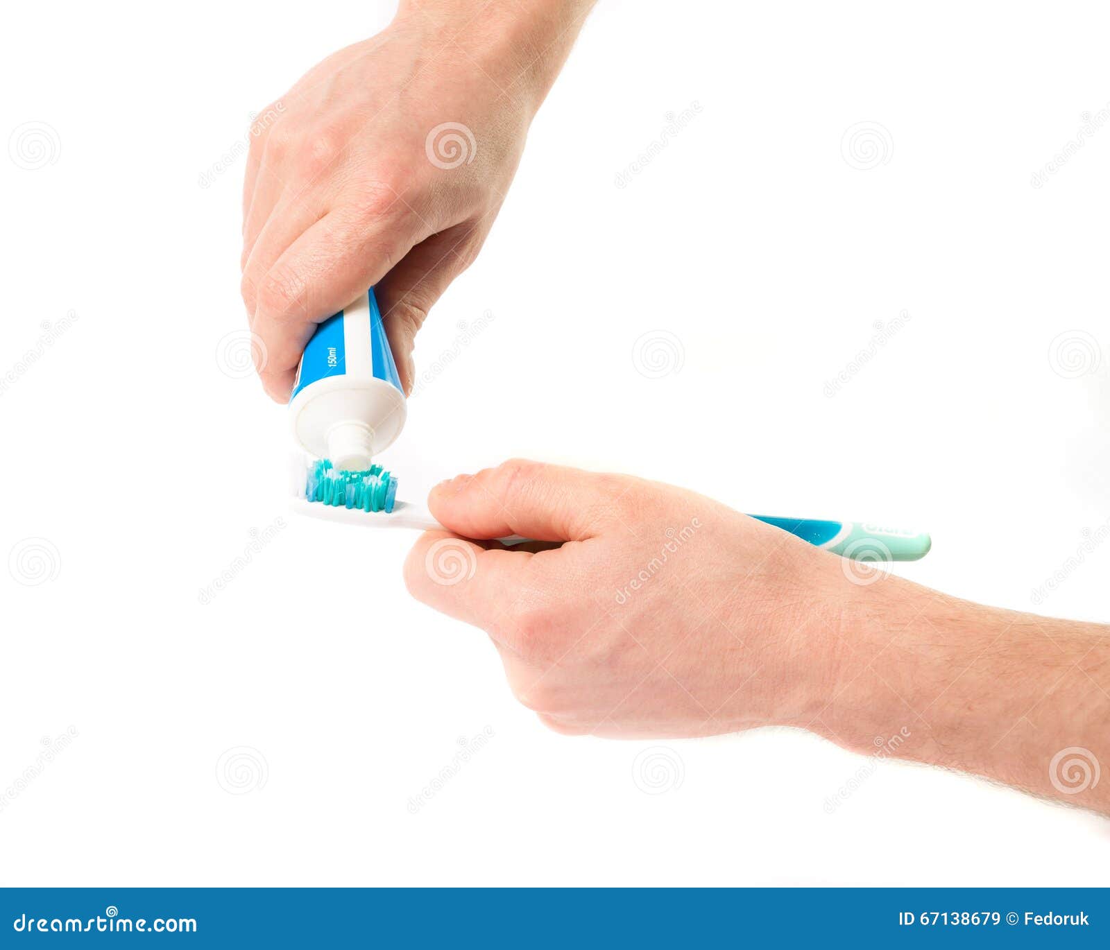 Toothbrush with Toothpaste in the Hand Stock Image - Image of personal ...
