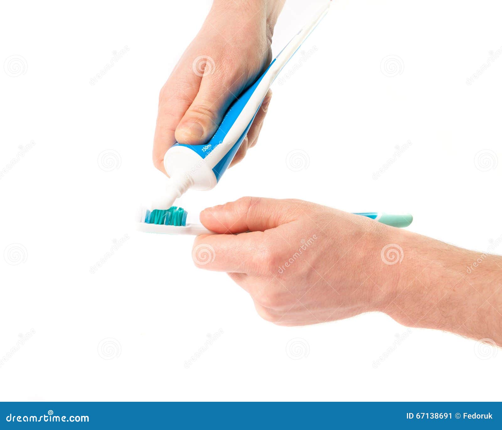 Toothbrush with Toothpaste in the Hand Stock Image - Image of hand ...