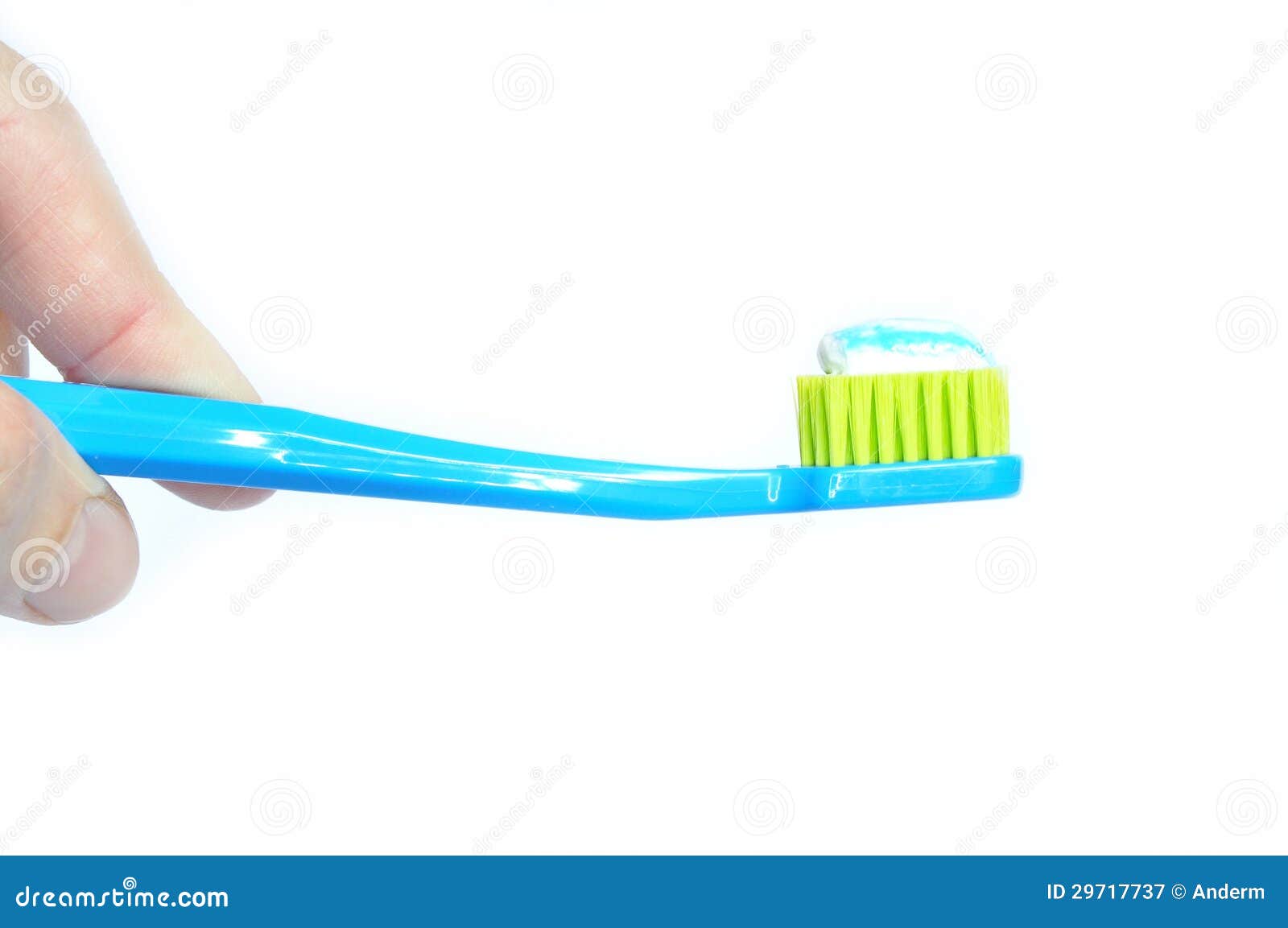 Toothbrush and Toothpaste in Hand, Isolated Stock Image - Image of ...