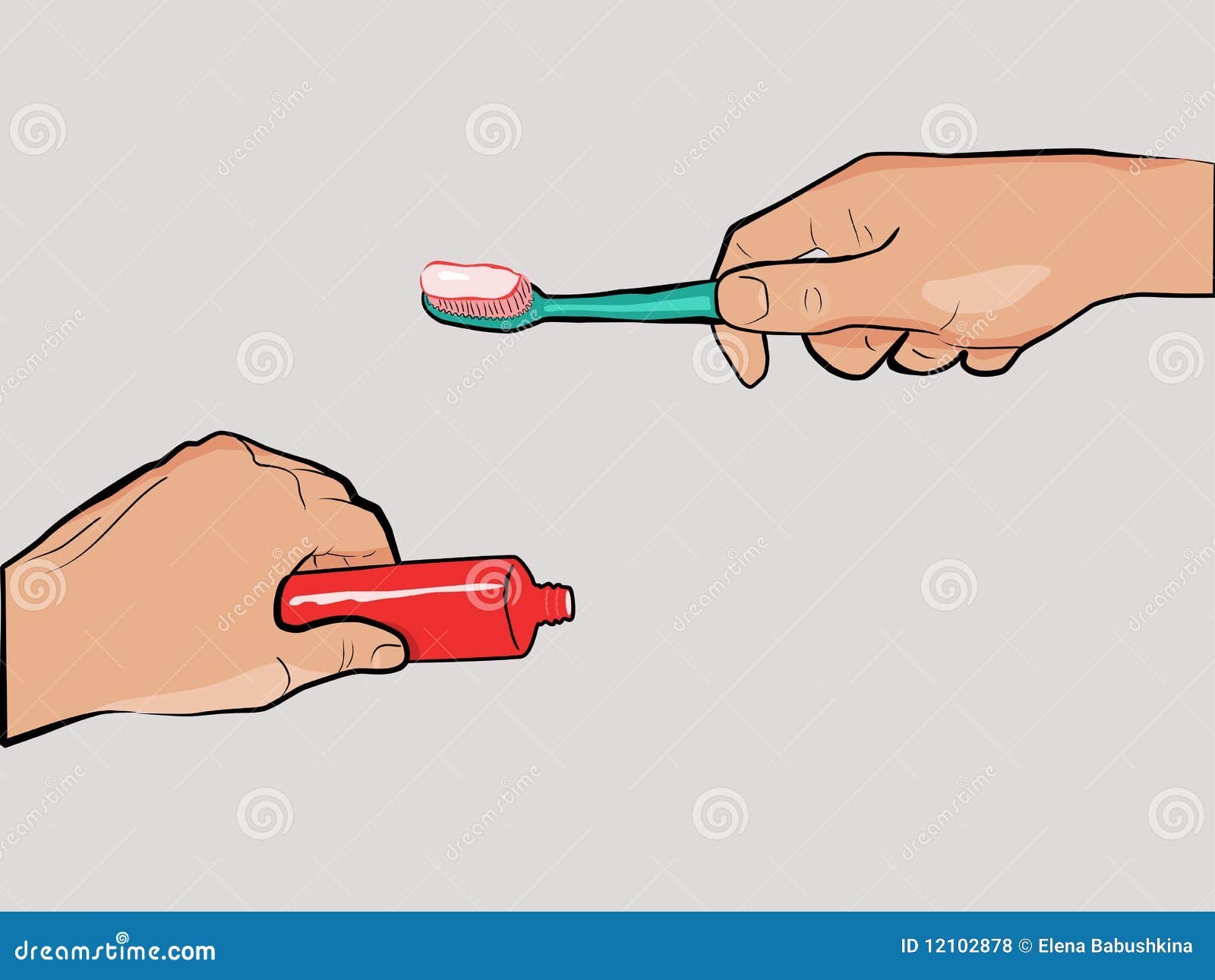 Toothbrush and Toothpaste in Hands Stock Vector - Illustration of tooth ...
