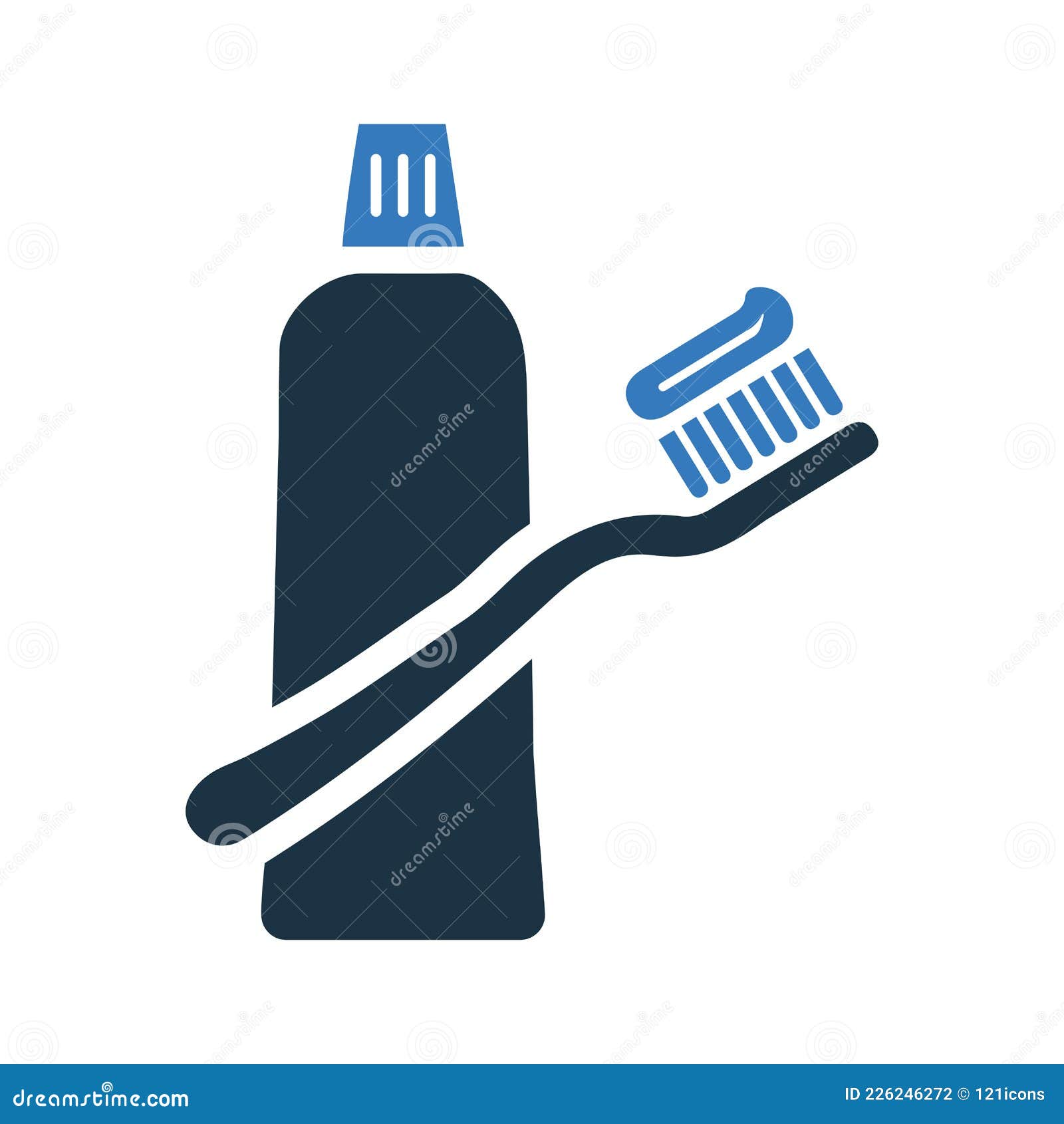 Toothbrush, Toothpaste Icon. Simple Editable Vector Illustration Stock ...