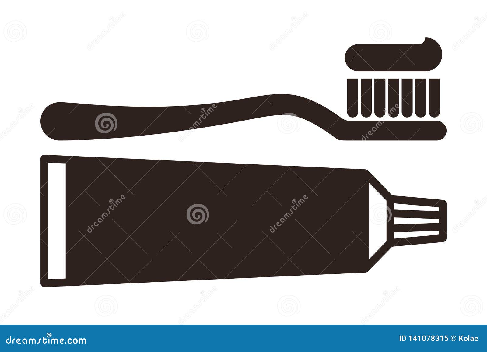 Toothbrush and Toothpaste Icon Stock Vector - Illustration of line ...
