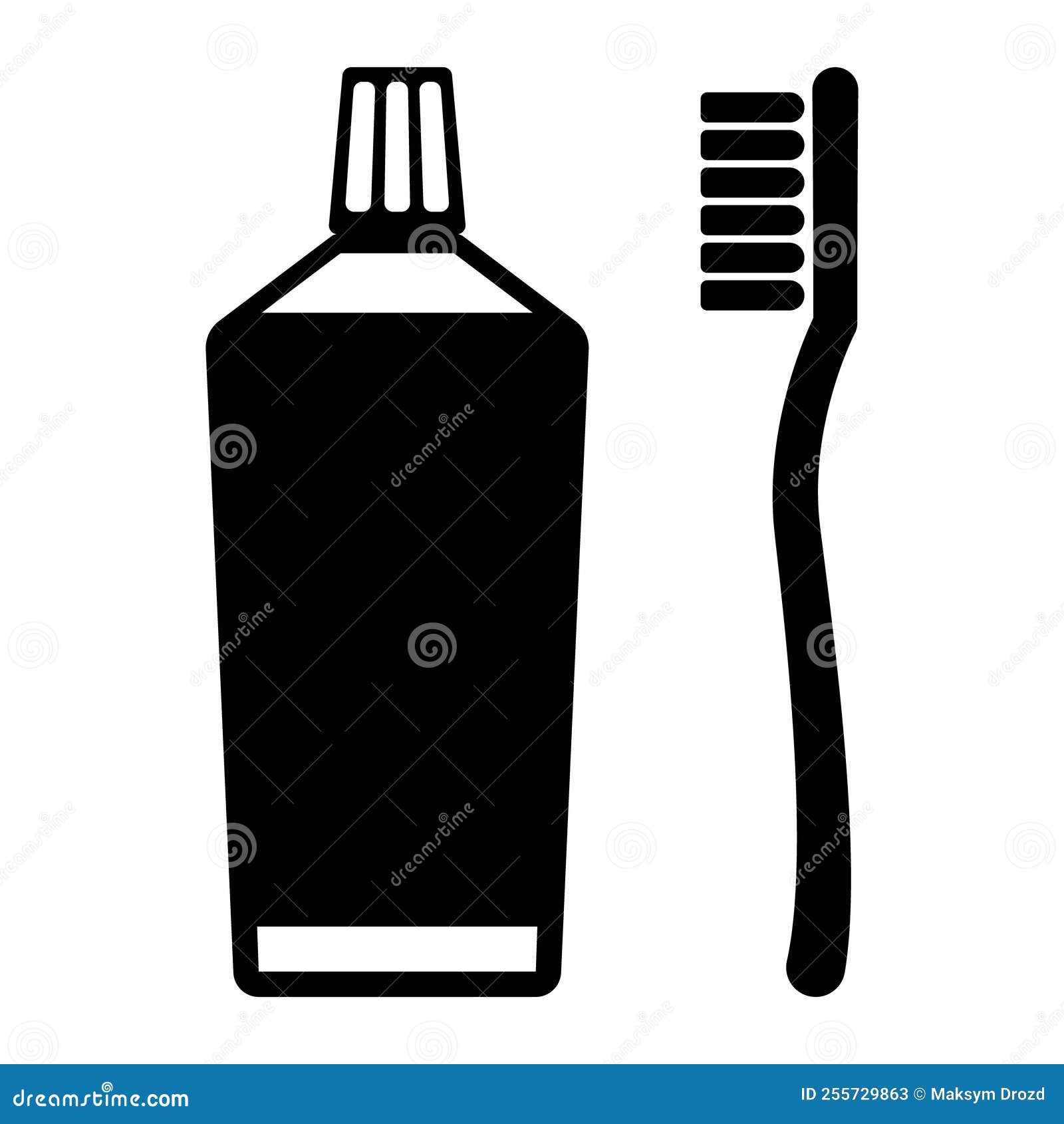 Toothbrush and Toothpaste Icon, Vector Symbol. Stock Vector ...