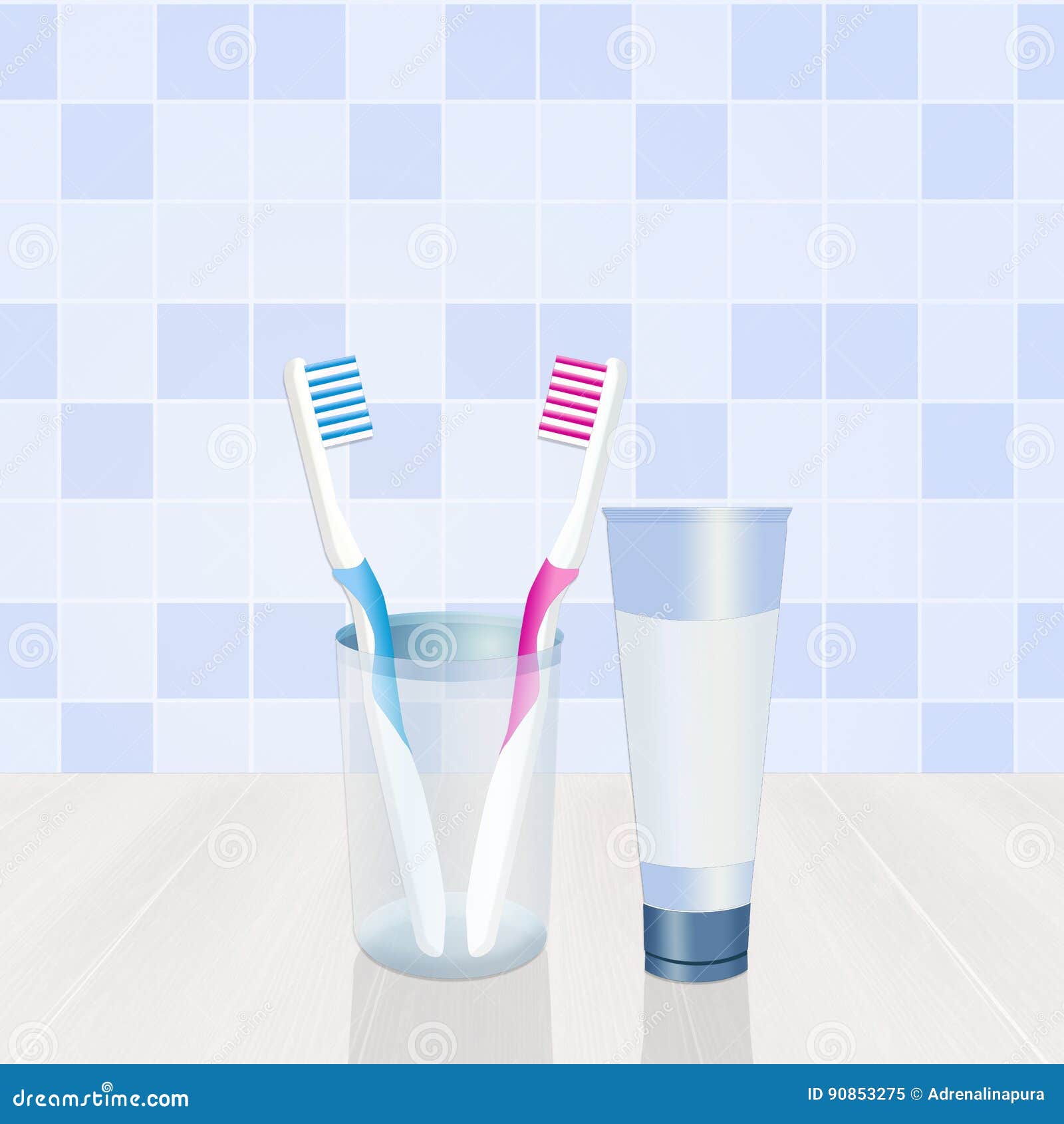 Toothbrush and toothpaste stock illustration. Illustration of brush ...
