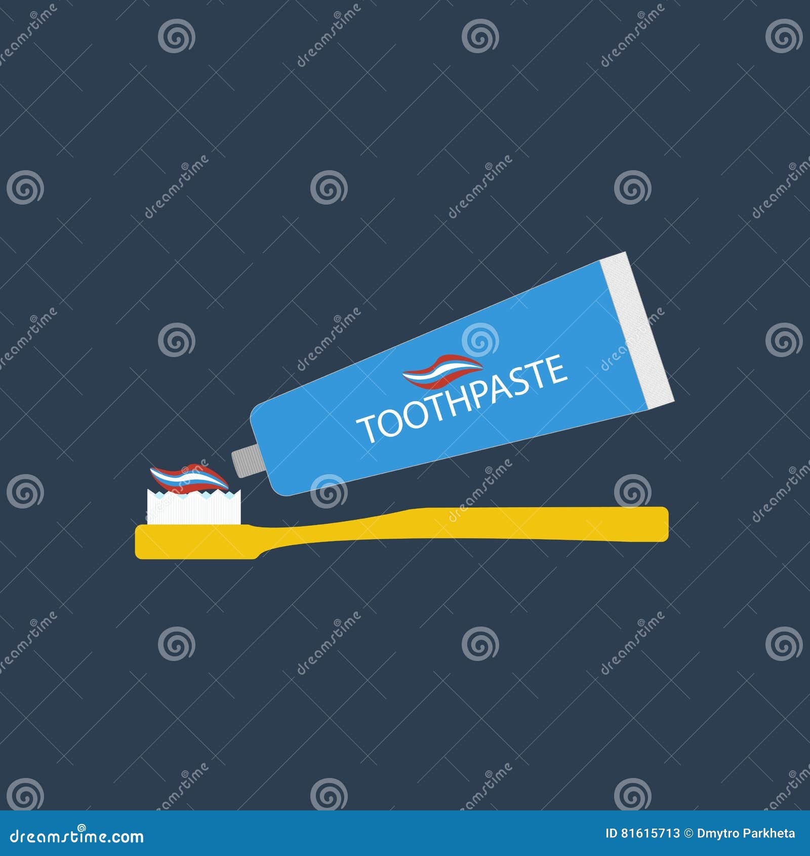 Toothbrush and Toothpaste Illustration Stock Vector - Illustration of ...