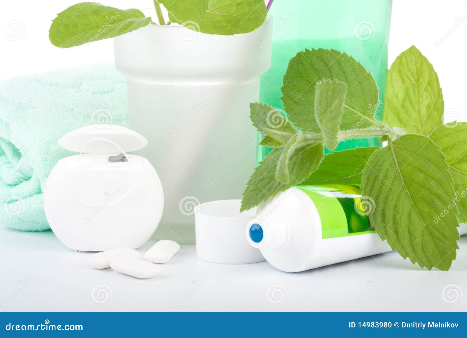 Toothbrush, Toothpaste and Leaves of Mint Stock Photo - Image of flavor ...