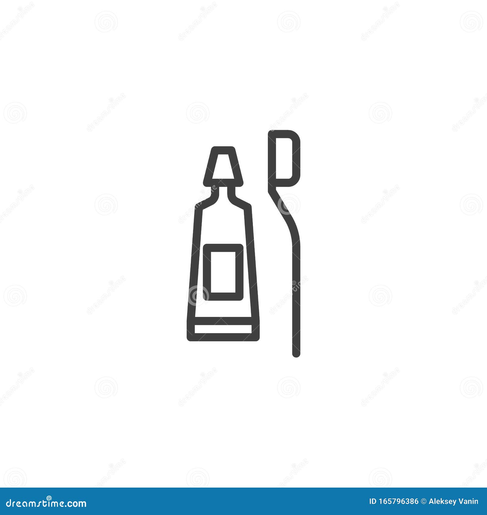 Toothbrush and Toothpaste Line Icon Stock Vector - Illustration of icon ...