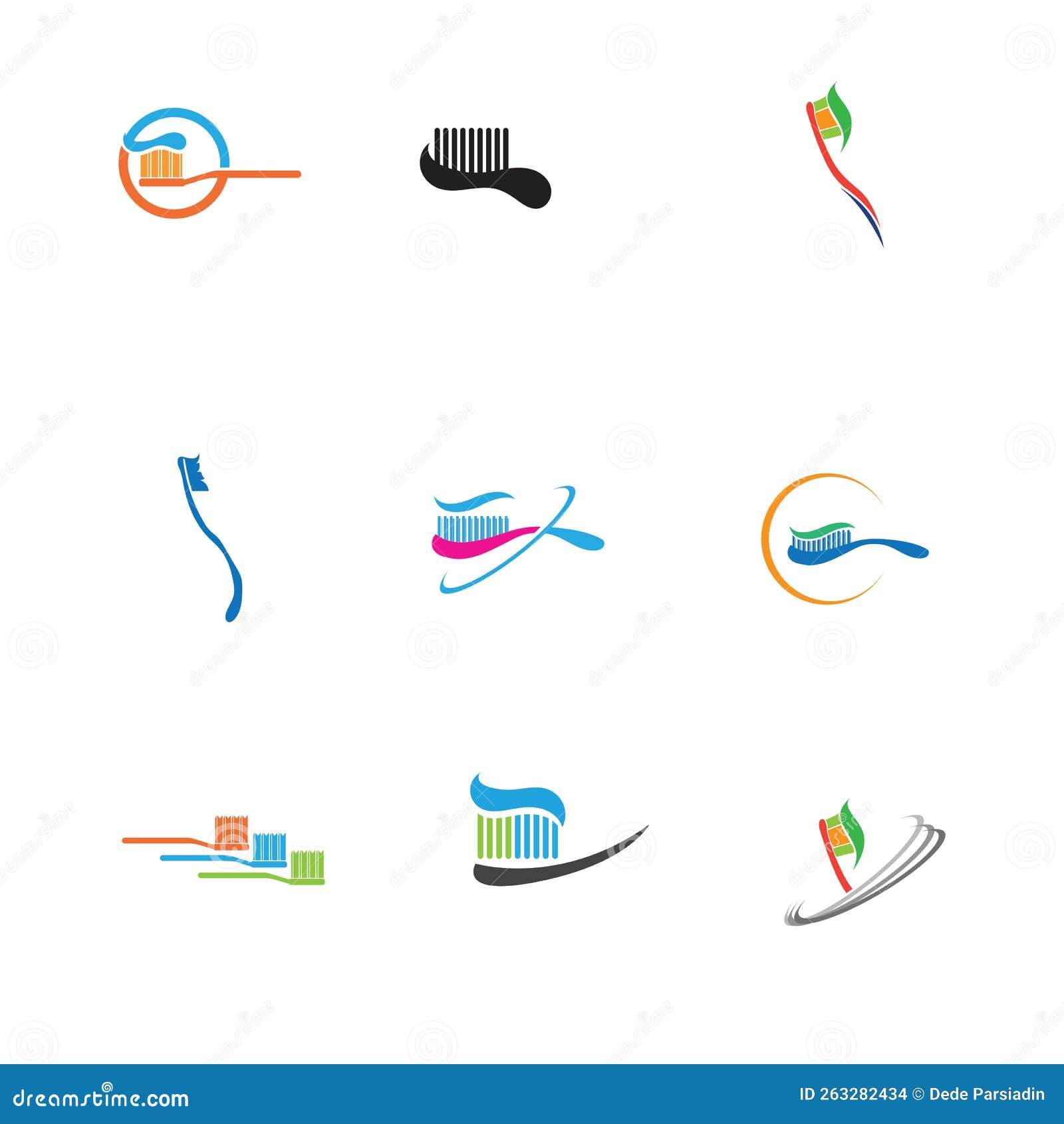 Toothbrush with Toothpaste Logo Icon Vector Template Illustration ...