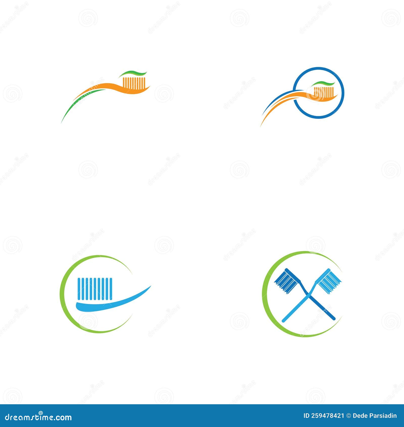 Toothbrush with Toothpaste Logo Icon Vector Template Illustration ...