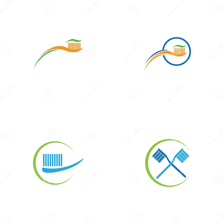 Toothbrush with Toothpaste Logo Icon Vector Template Illustration ...