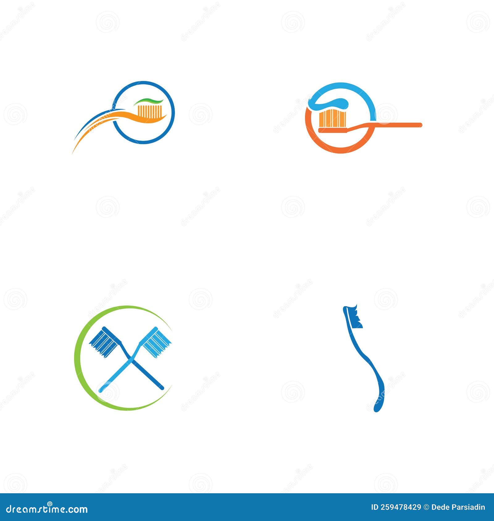 Toothbrush with Toothpaste Logo Icon Vector Template Illustration ...