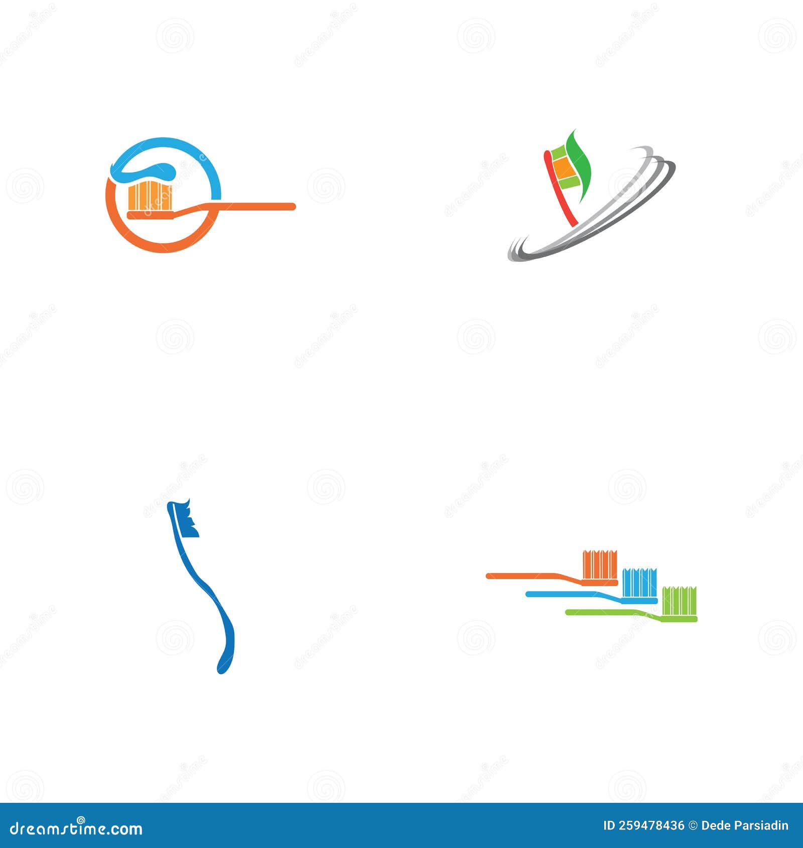 Toothbrush with Toothpaste Logo Icon Vector Template Illustration ...
