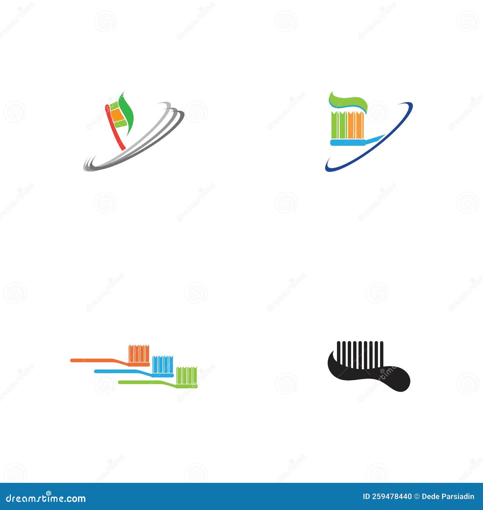 Toothbrush with Toothpaste Logo Icon Vector Template Illustration ...