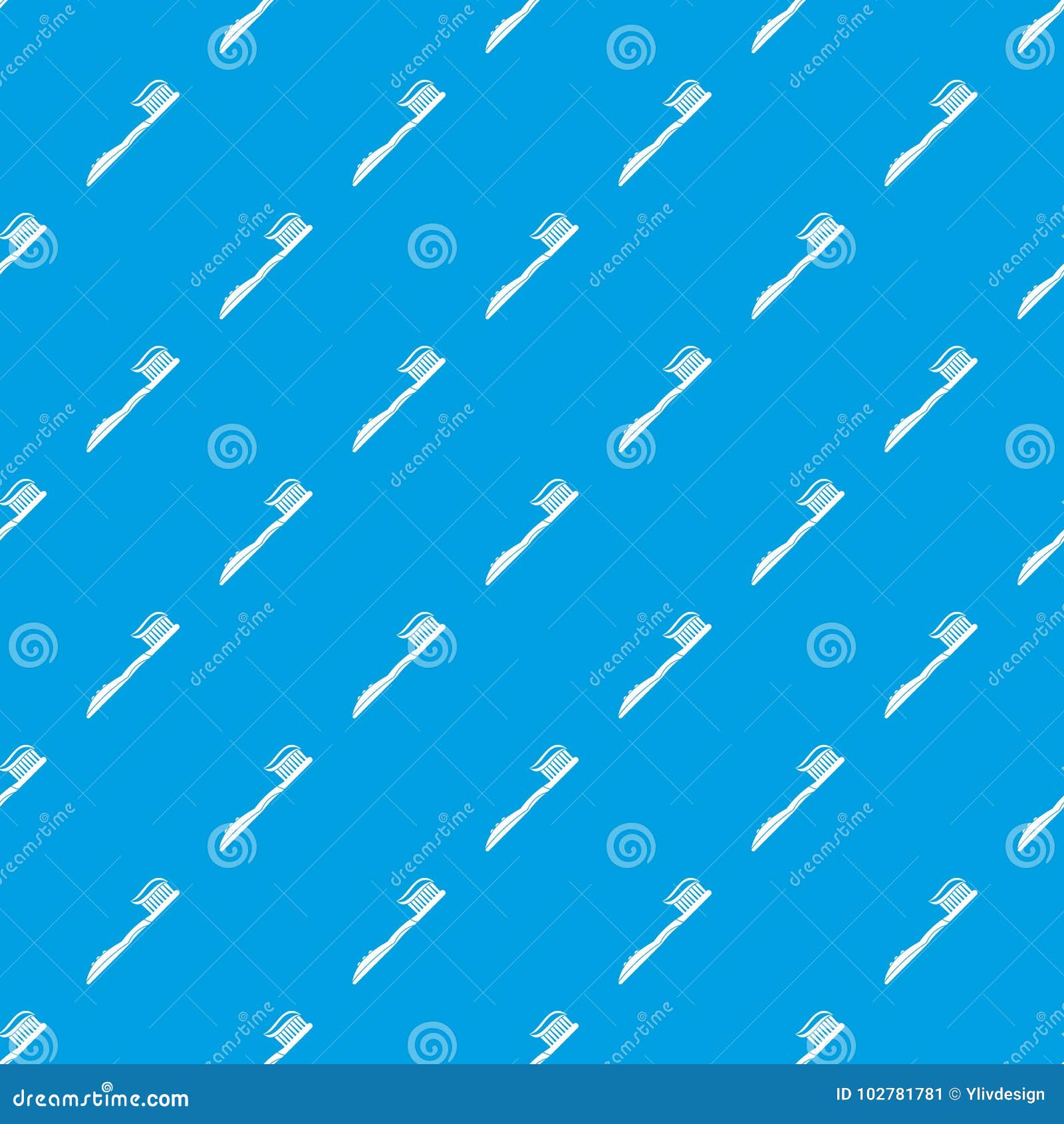Toothbrush with Toothpaste Pattern Seamless Blue Stock Vector ...