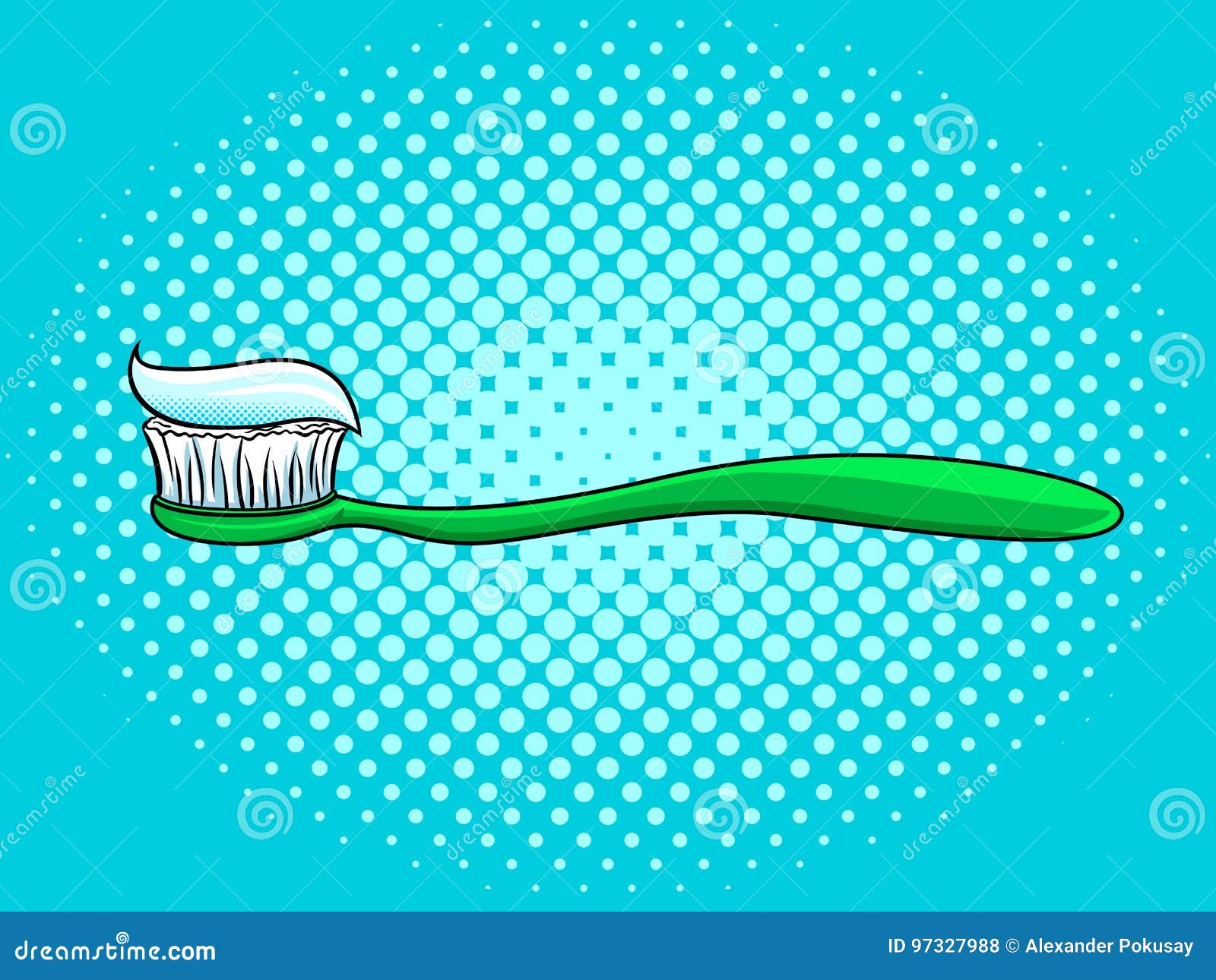 Toothbrush with Toothpaste Pop Art Style Vector Stock Vector ...