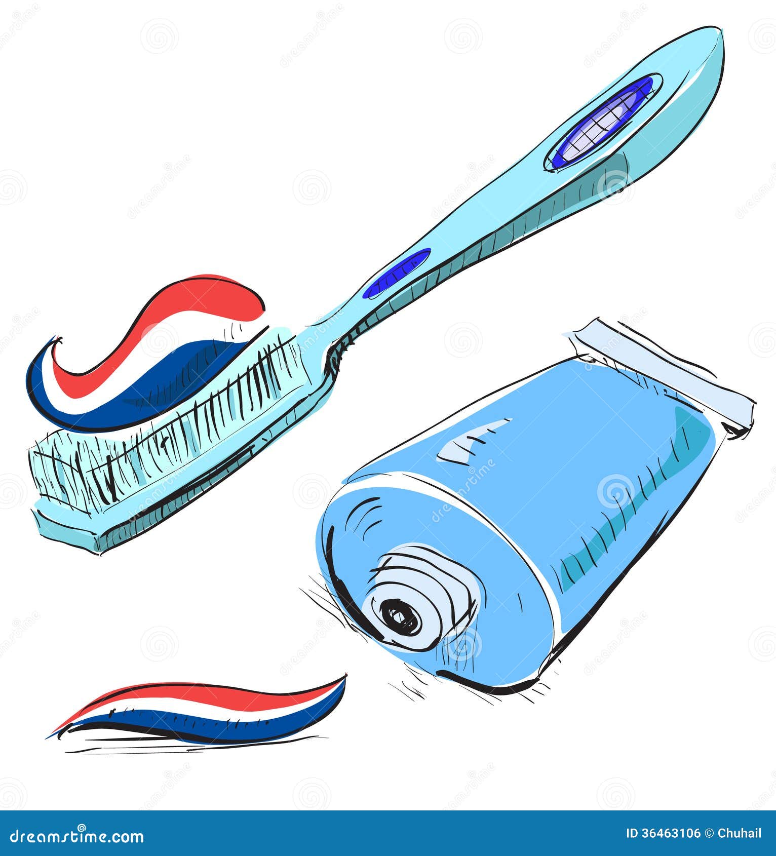 Toothbrush and toothpaste stock vector. Illustration of toothpaste ...