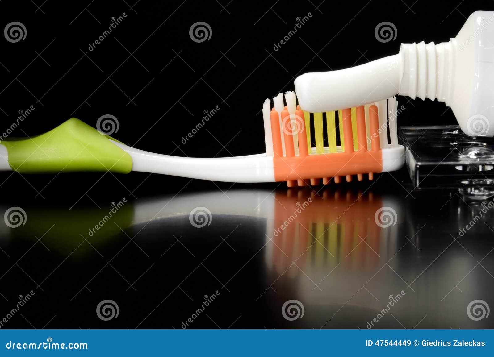 Toothbrush and Toothpaste on Table Stock Image - Image of healthy, tube ...