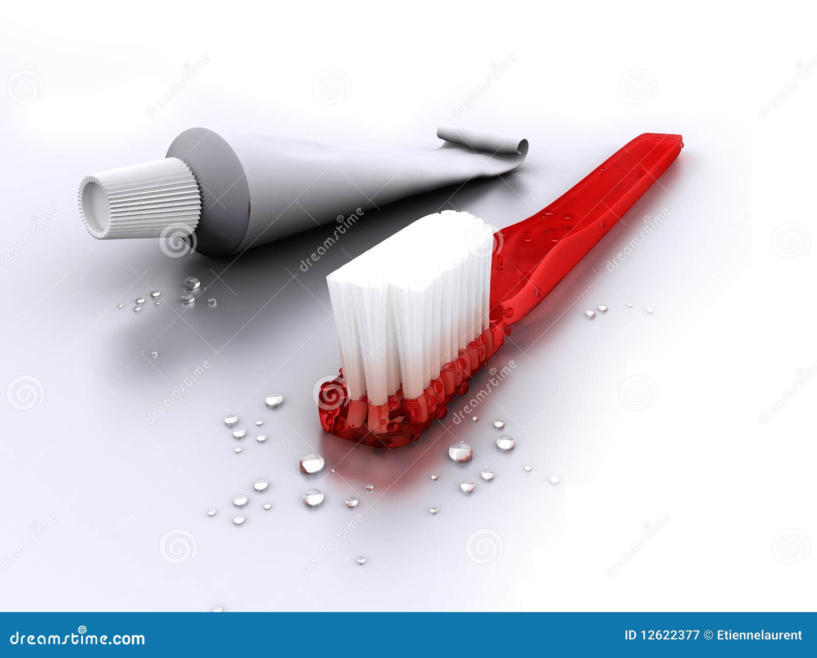 A Toothpaste Tube And A Brush Set, Simple Watercolor Pattern, Hygienic ...