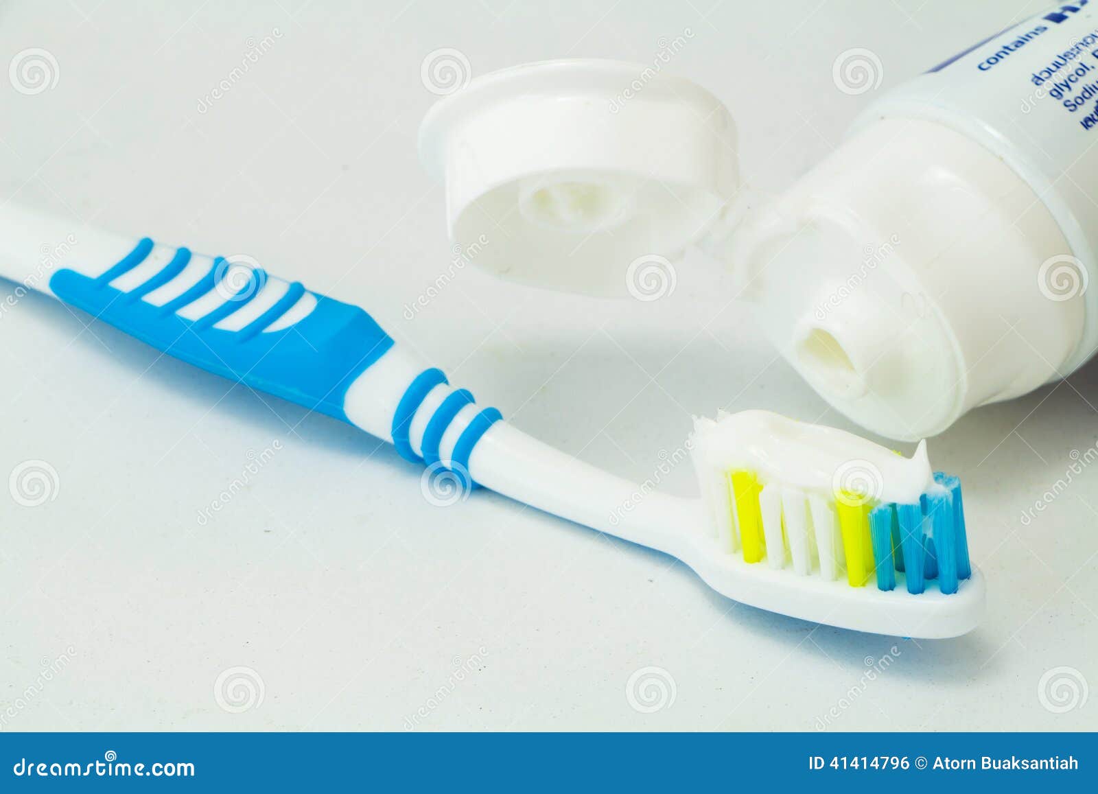 Toothbrush and Toothpaste Tubes Stock Photo - Image of oral, bathroom ...