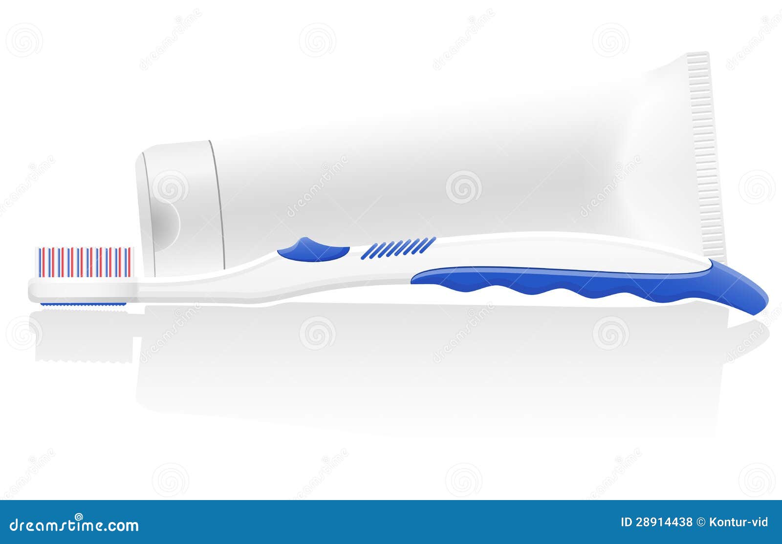 Toothbrush and Toothpaste Vector Illustration Stock Vector ...