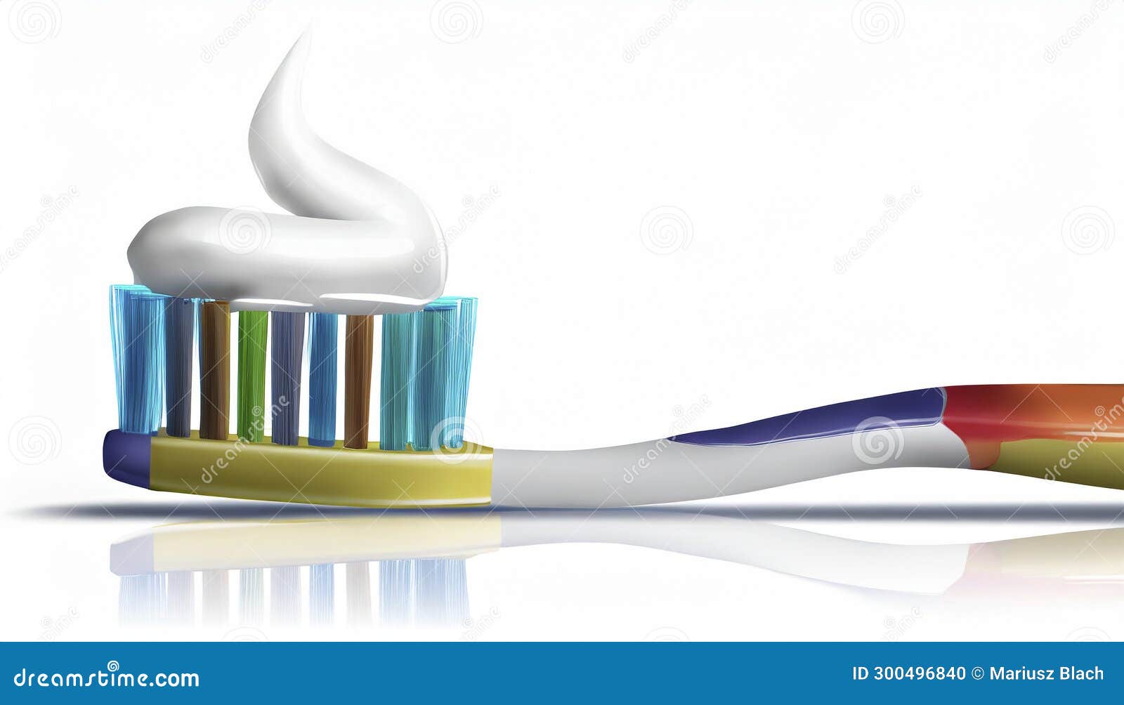 Toothbrush with Toothpaste on White Background Stock Illustration ...