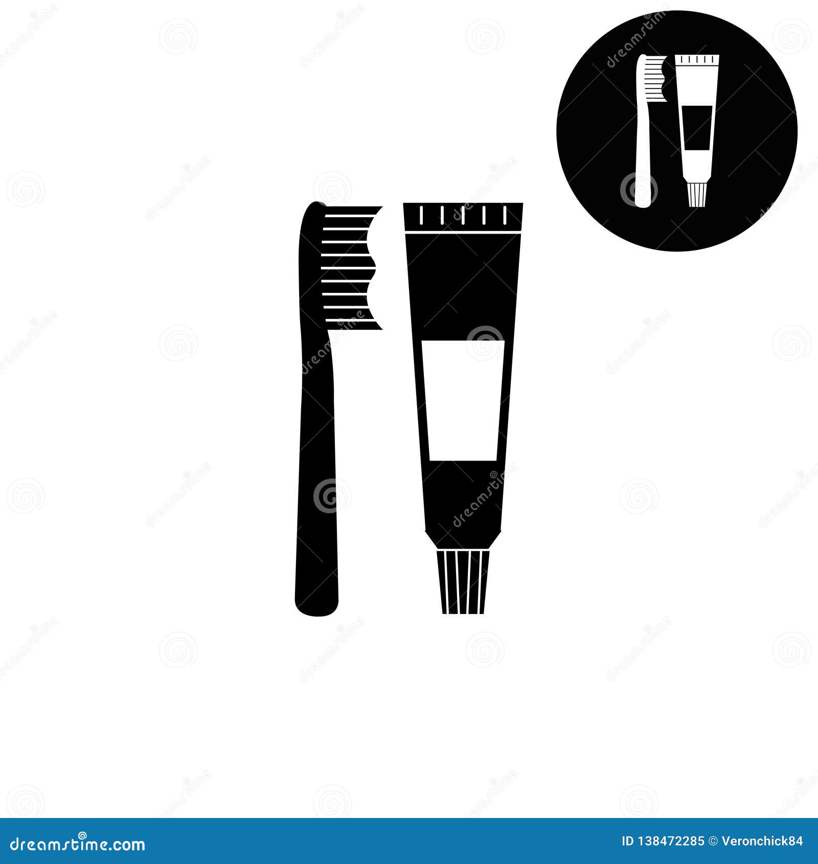 Toothbrush and Toothpaste - White Vector Icon Stock Vector ...